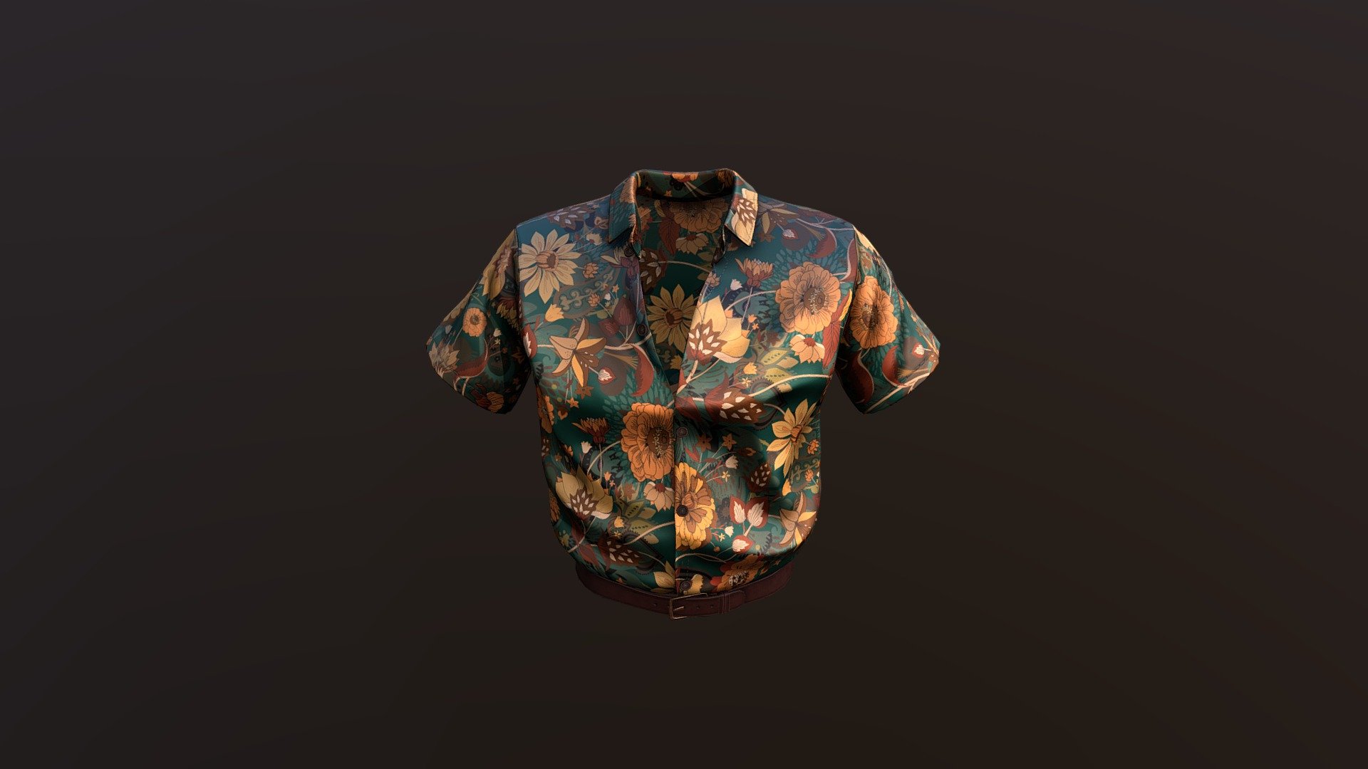 Floral Satin Button Up Shirt - 3D model by MaxTM [8778b5e] - Sketchfab