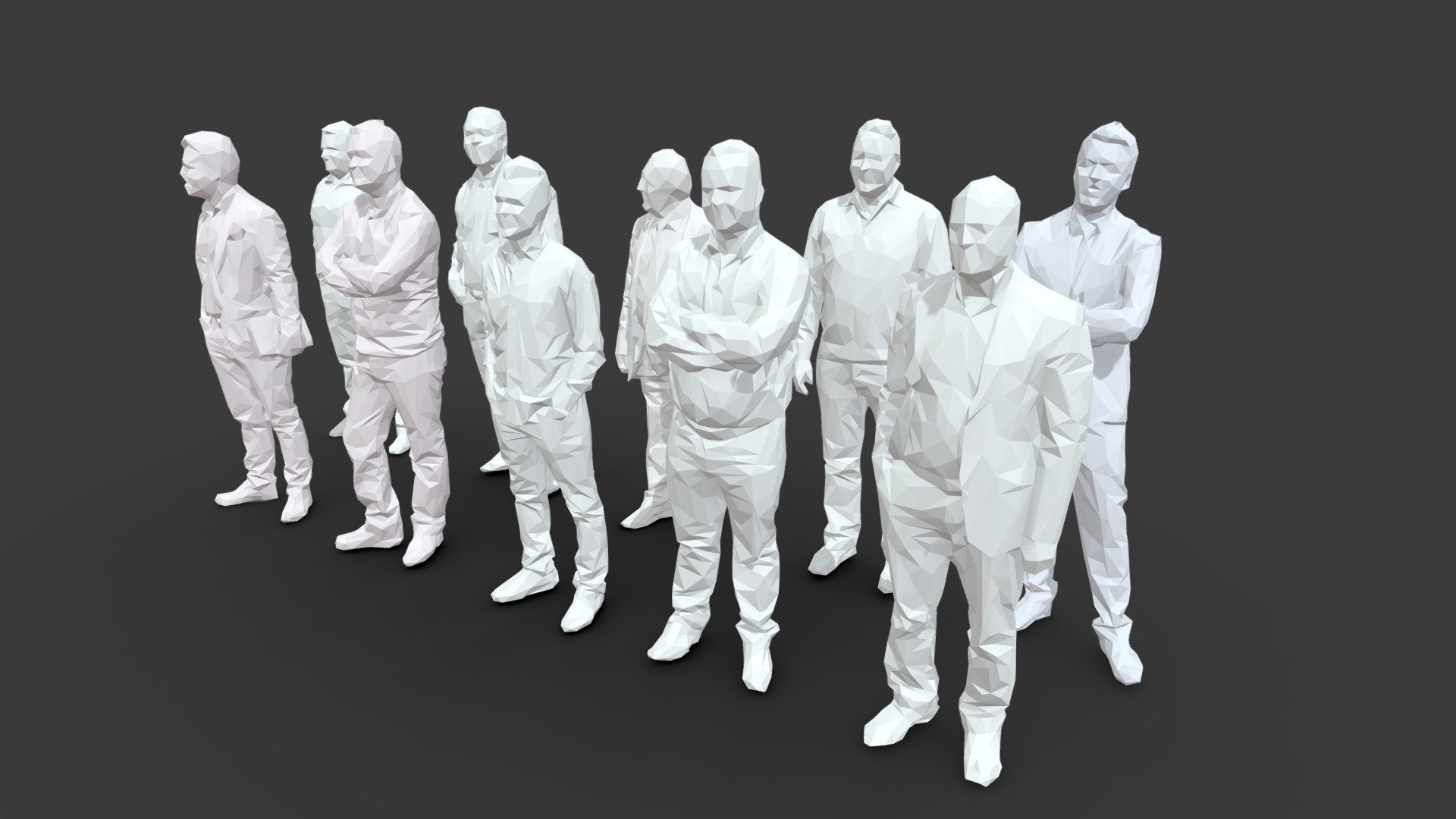 Ten Low Poly People Collection vol 8 - Buy Royalty Free 3D model by ...