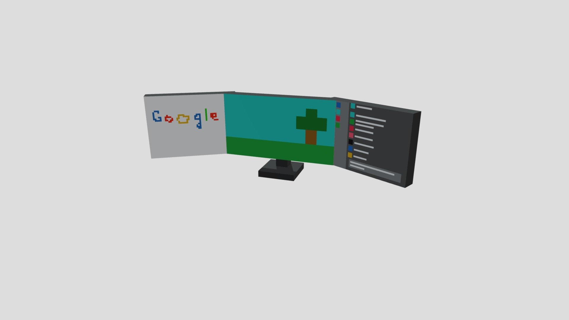 Gaming triple monitor - Download Free 3D model by ABIRR (@abirggood ...