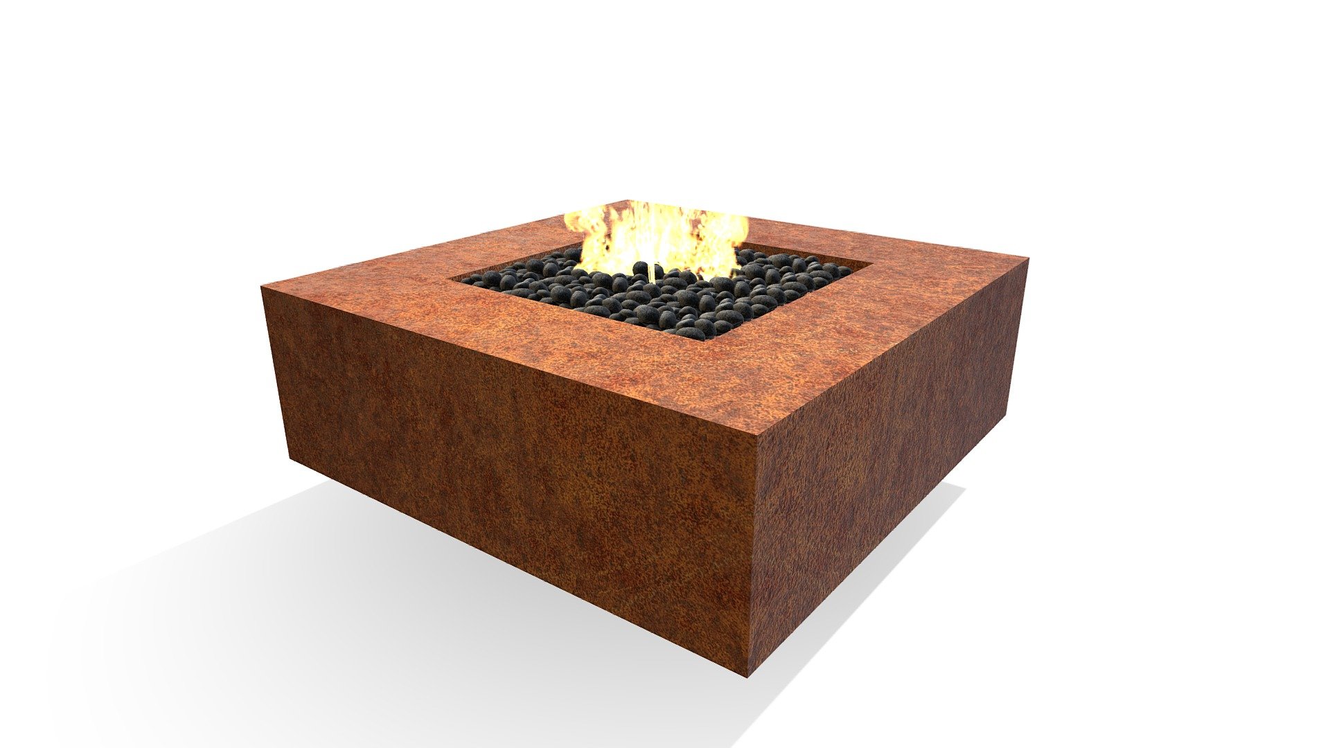 Formluxe Cabo Square Fire Pit Table - Corten - 3D model by Florida Fire ...