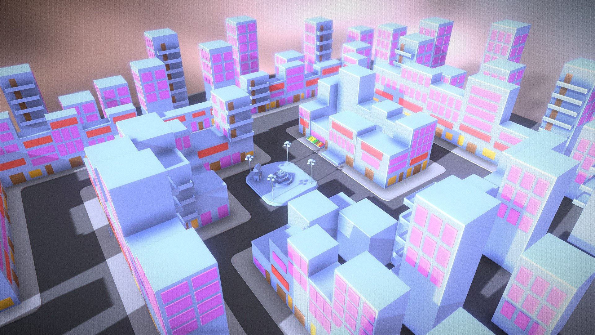 Blockout Town - Download Free 3D model by RasenDan [87975e5] - Sketchfab