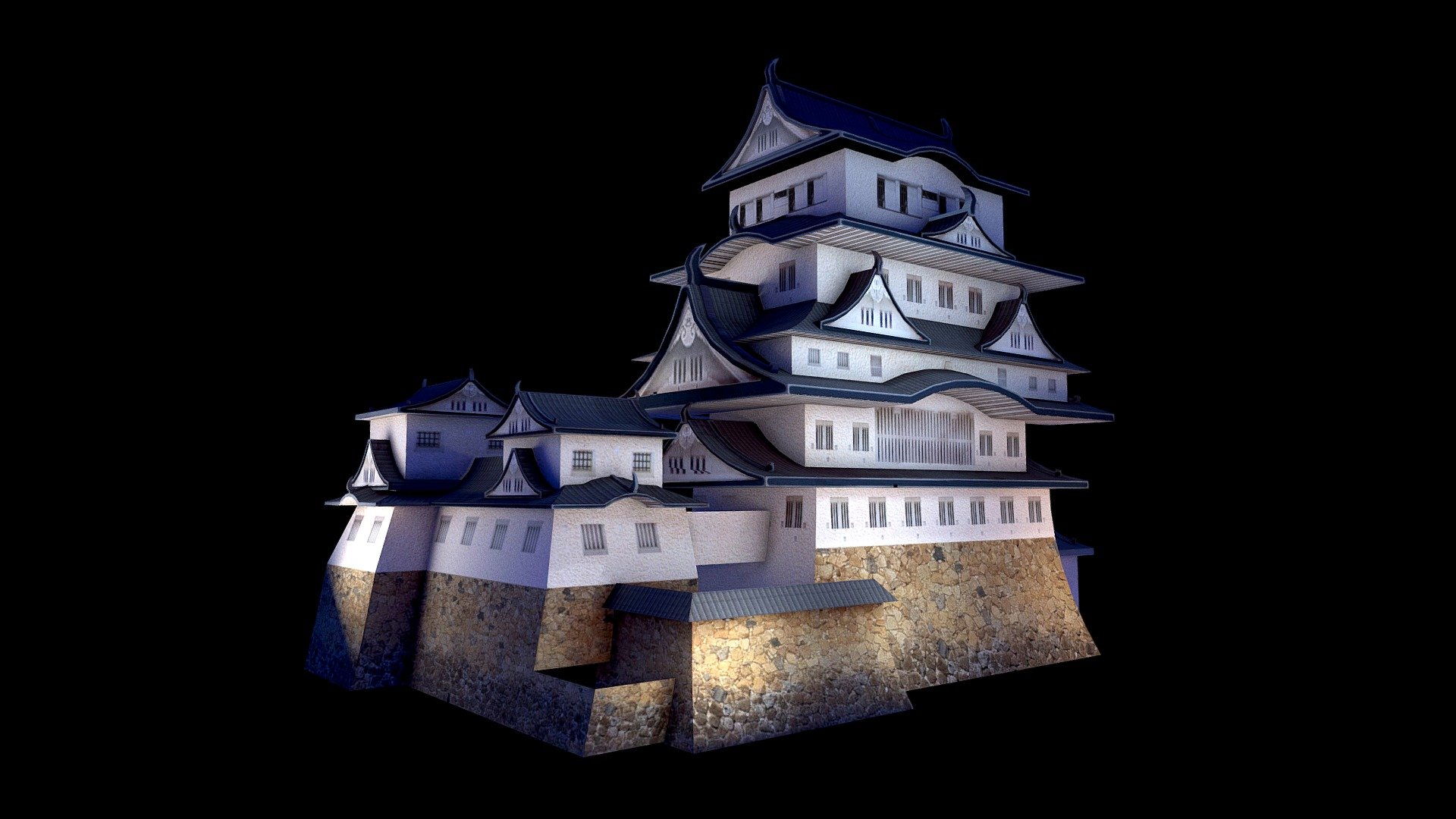 Himeji castle - Japan - 3D model by Titank (@Titank_Crealis) [879a1a1 ...