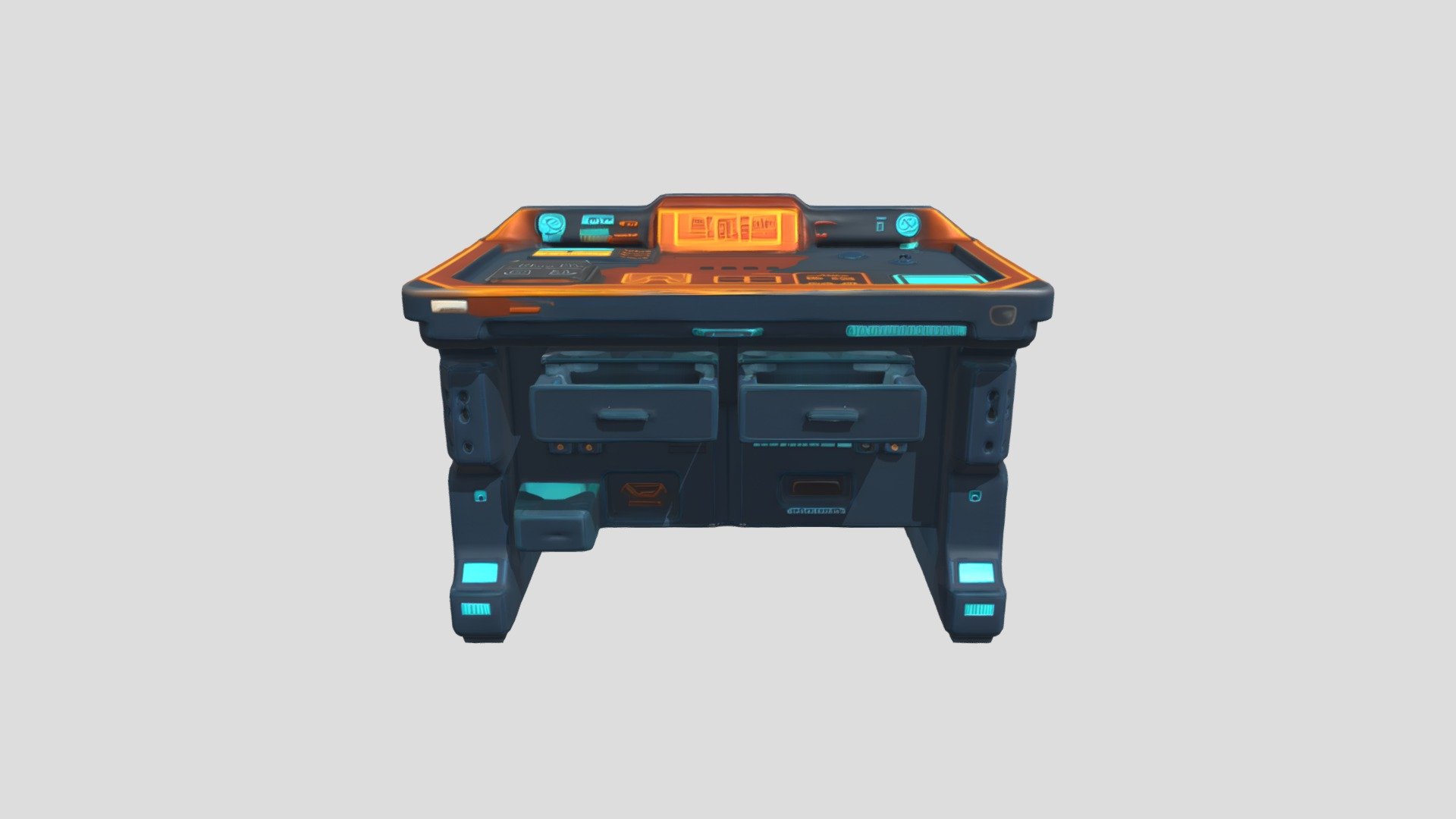 futuristic control desk - 3D model by lucienmaier [879a1f3] - Sketchfab