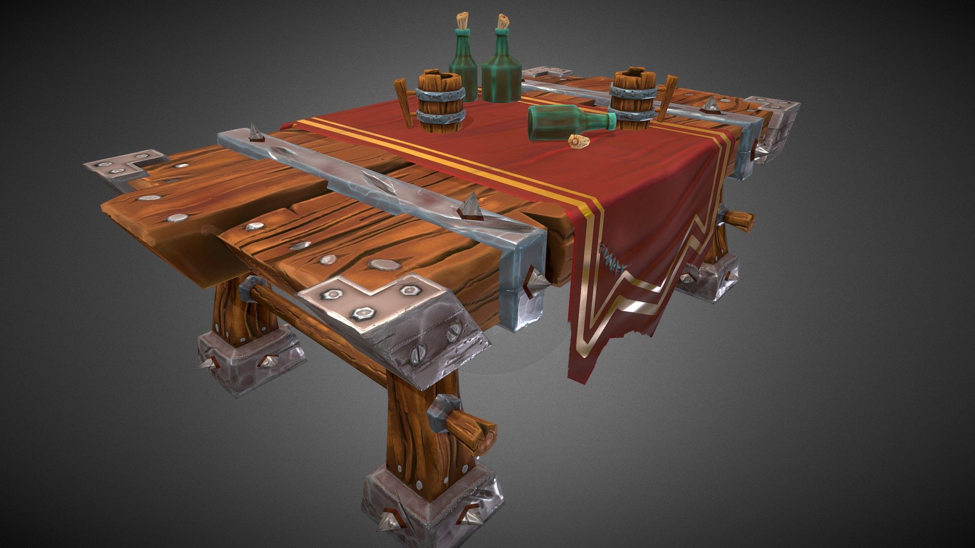 Stylized Tavern Table - Patryk Rosłaniec - 3D model by rosman [87a6660 ...