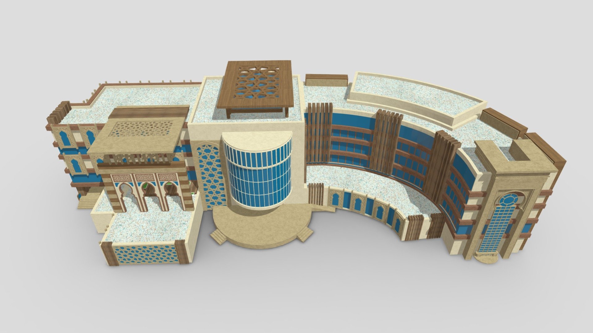 0171 - Islamic Facade Building - FBX - Buy Royalty Free 3D model by ...