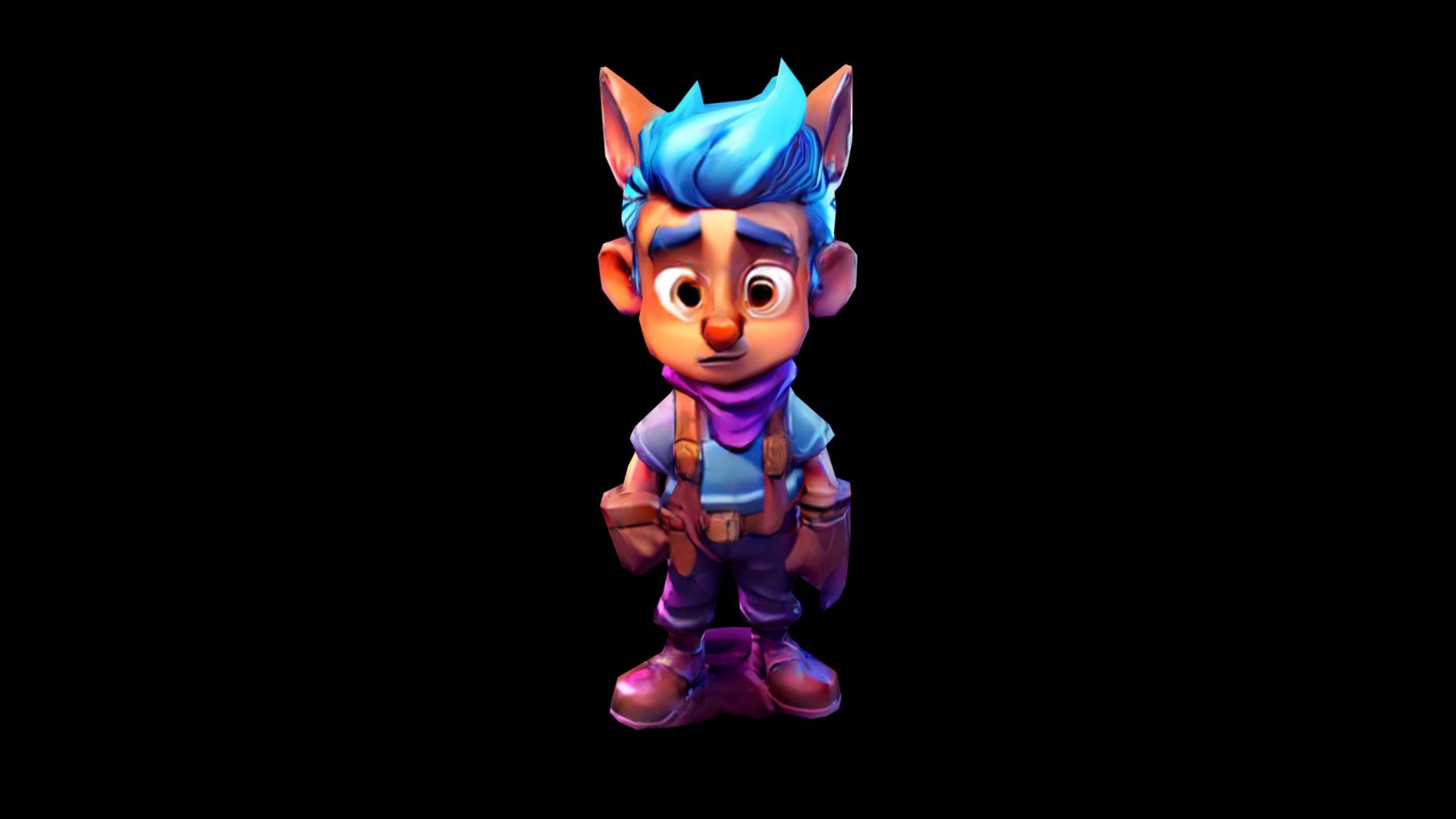 Image A sad-looking catboy with blue hair, weari - Download Free 3D ...