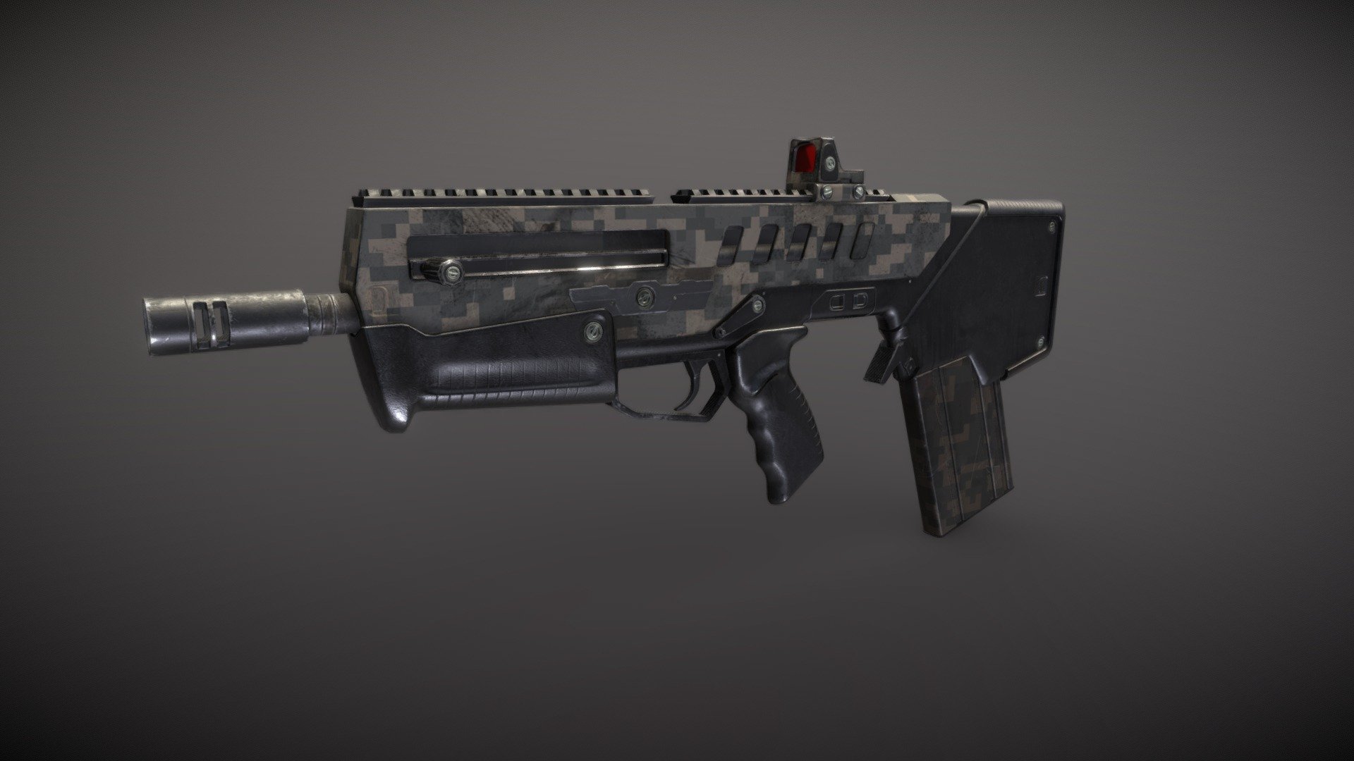 Modern Bull-Pup Assault Rifle - Buy Royalty Free 3D model by ...