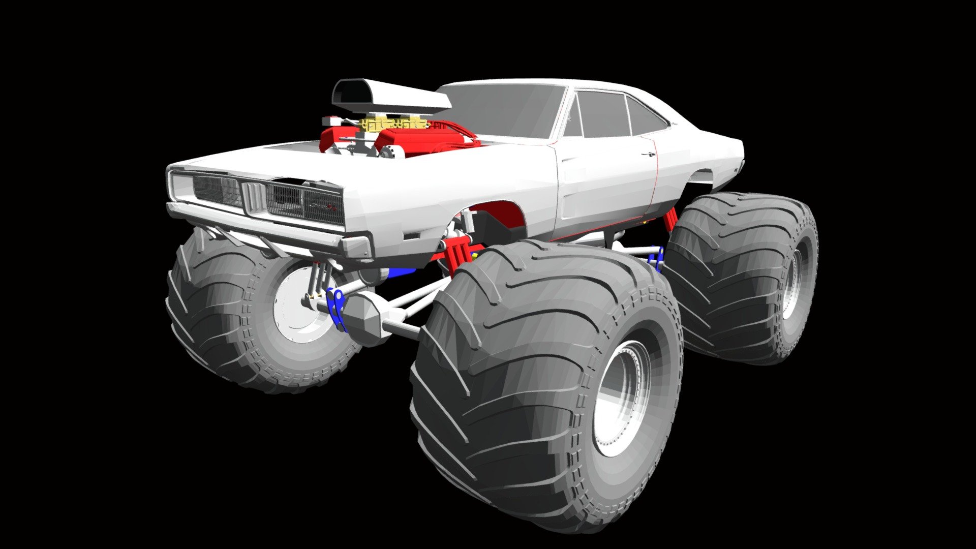 1968 Dodge Charger Monster Car - 3D model by steelcyclonestudios ...