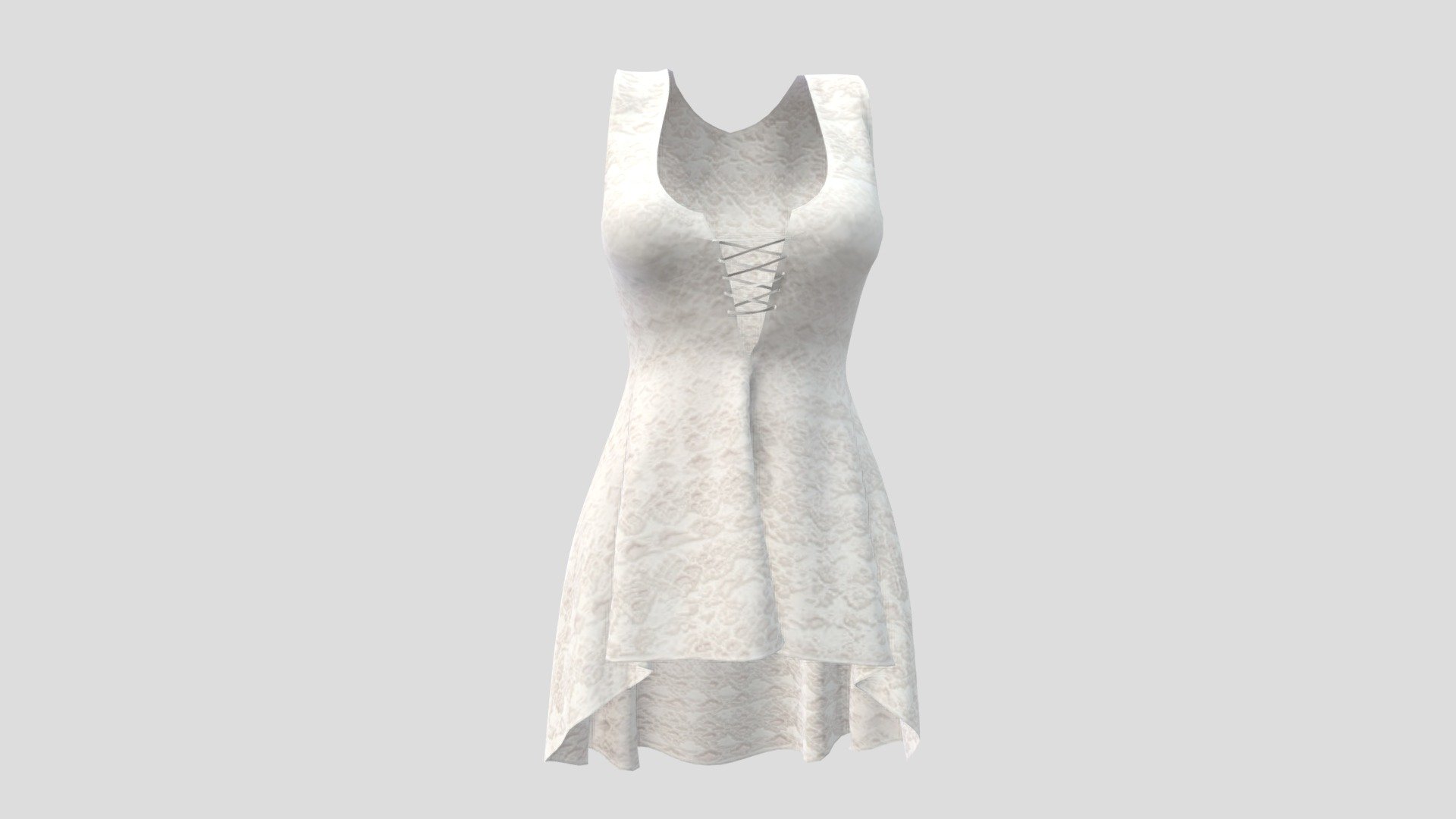Lace Up Front Hem Dress - Buy Royalty Free 3D model by 3dia [87b07c0 ...