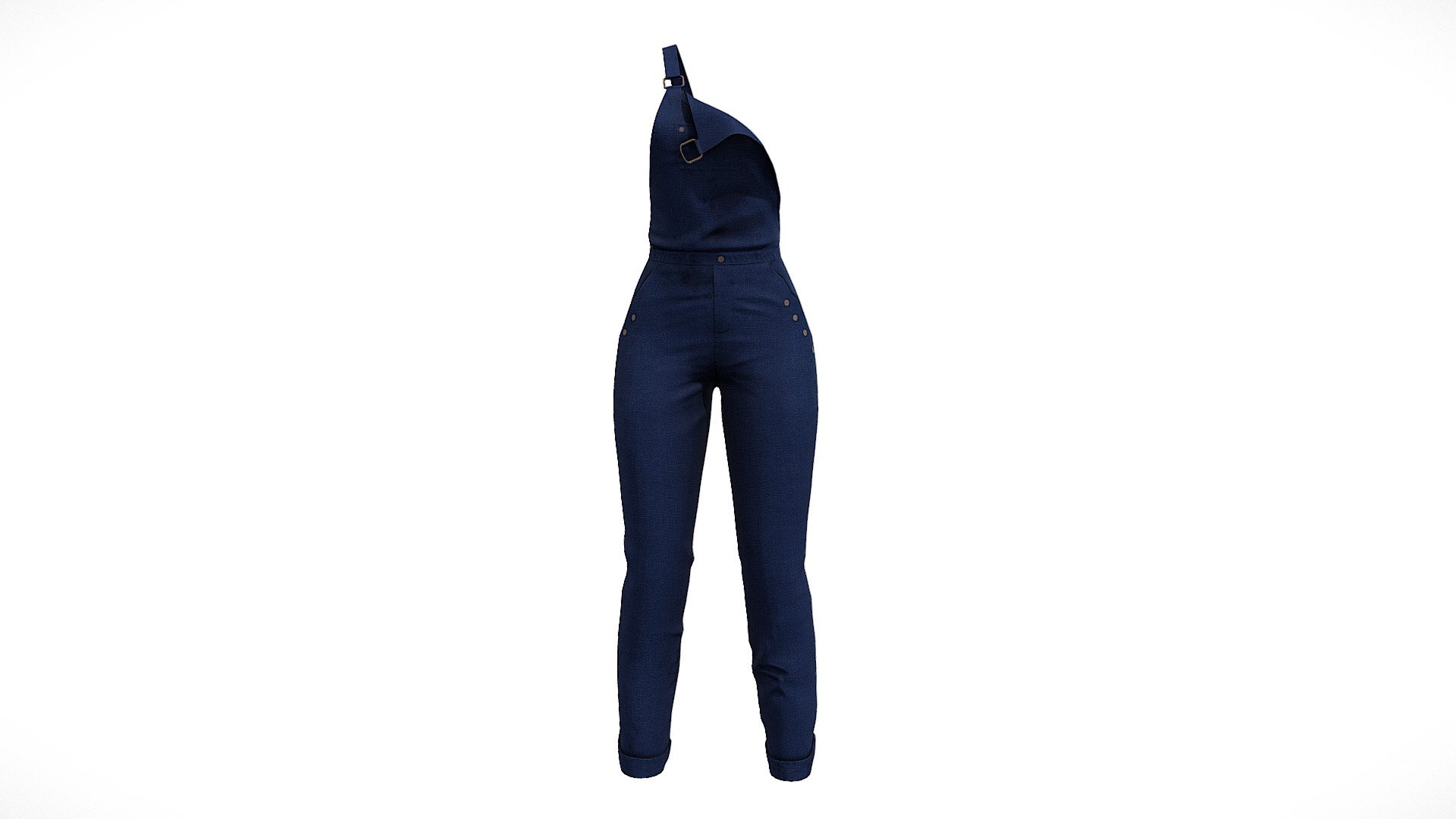Female Blue Denim Overalls - Buy Royalty Free 3D model by 3dia [87b30c9 ...