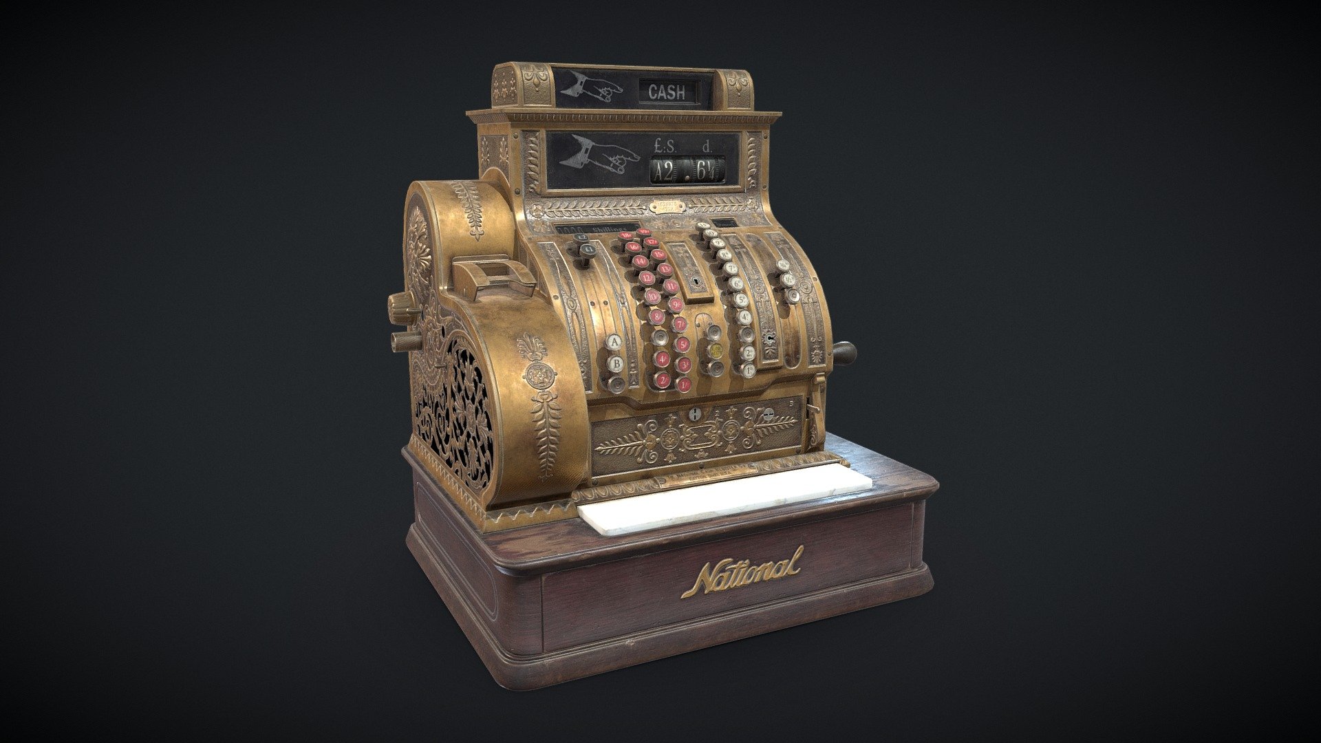 National Cash Register - 3D model by ImanolGomez3D [87b5d8d] - Sketchfab
