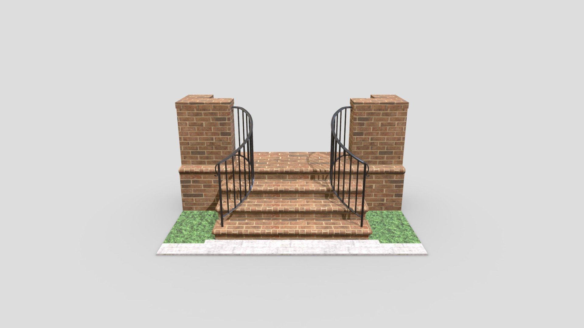 Wrought Iron Down Railings - 3D model by Sovran [87b81b7] - Sketchfab