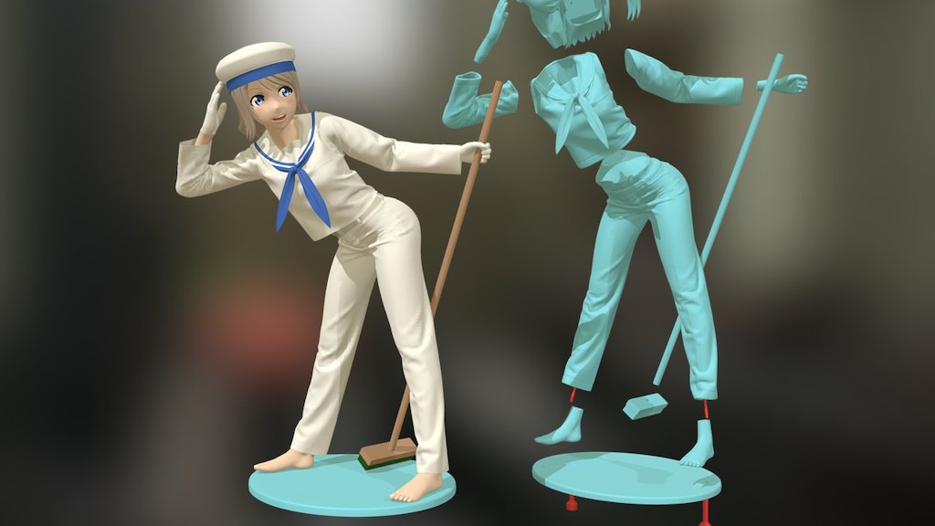Sailor Girl 3D Printable Figure - 3D model by johnniewhiskey [87bc1a1 ...