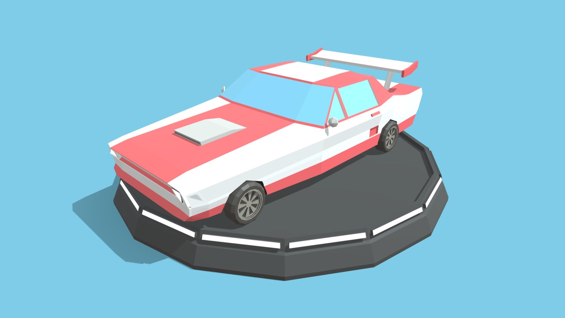 Low-Poly Sports Car - 3D model by Ru (@amyliu1810) [87bd7b3] - Sketchfab