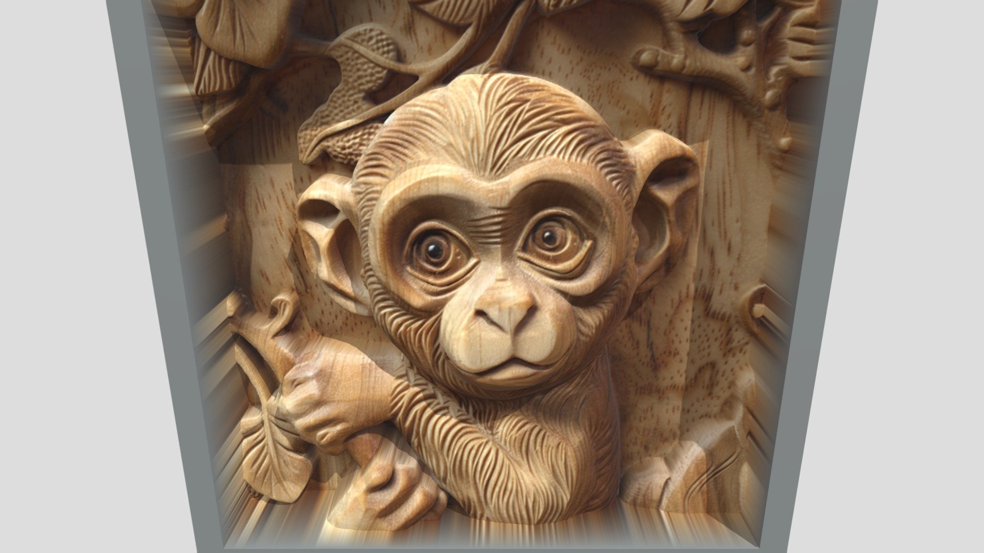 Ichii-ittobori-baby-monkey - 3D model by shigel [87bdd7b] - Sketchfab