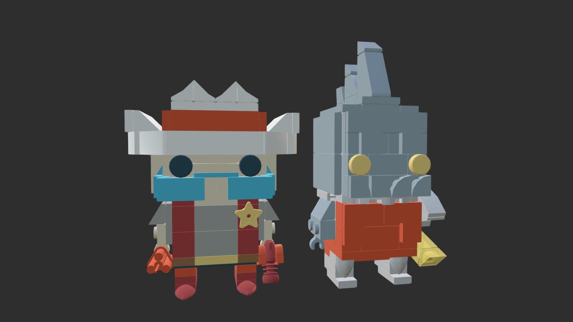 Awesomenauts Brickheadz Together (Leon Eyebrows) - 3D model by ...