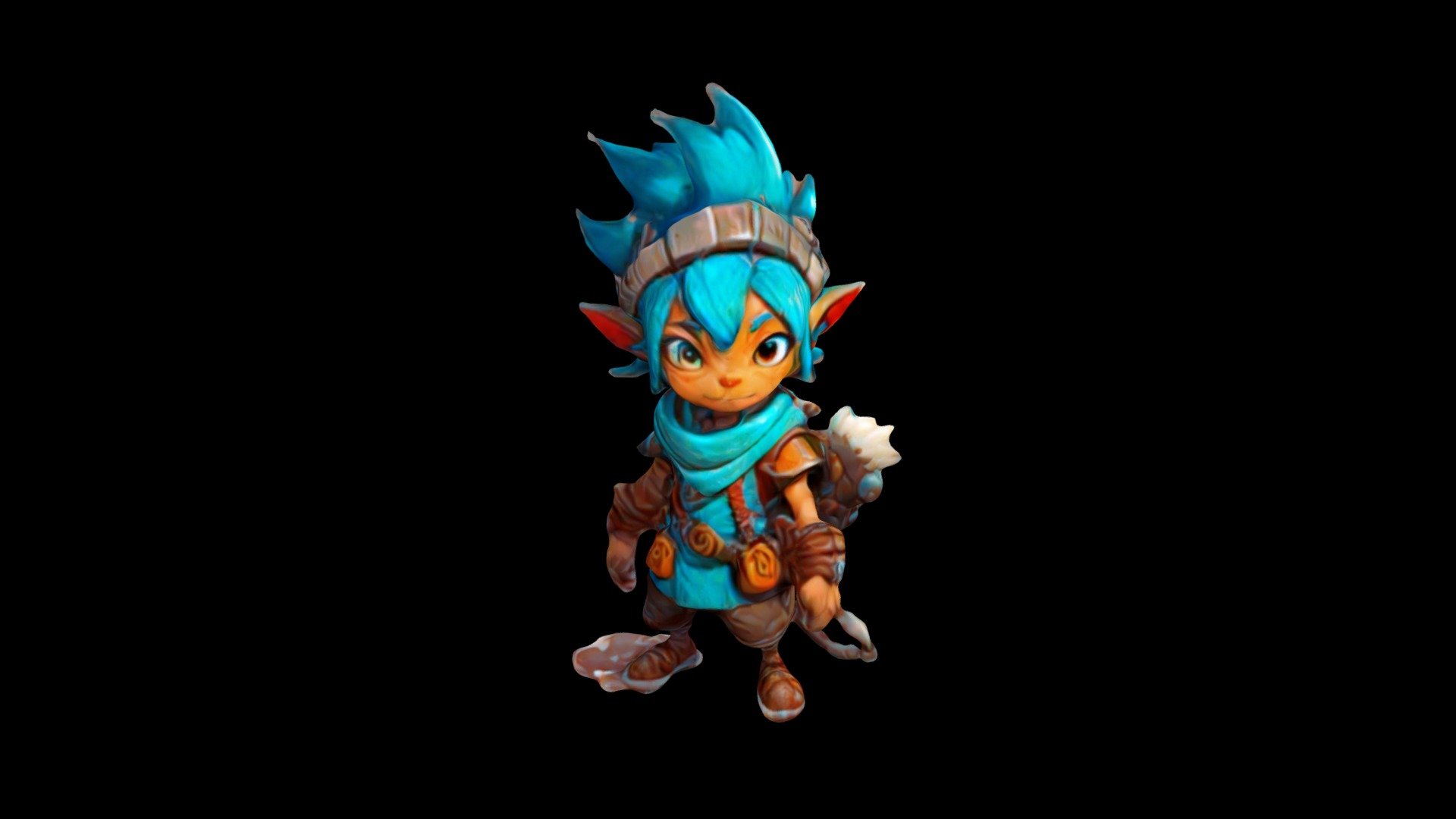 a blue skinned creature with turquoise hair wear - Download Free 3D ...