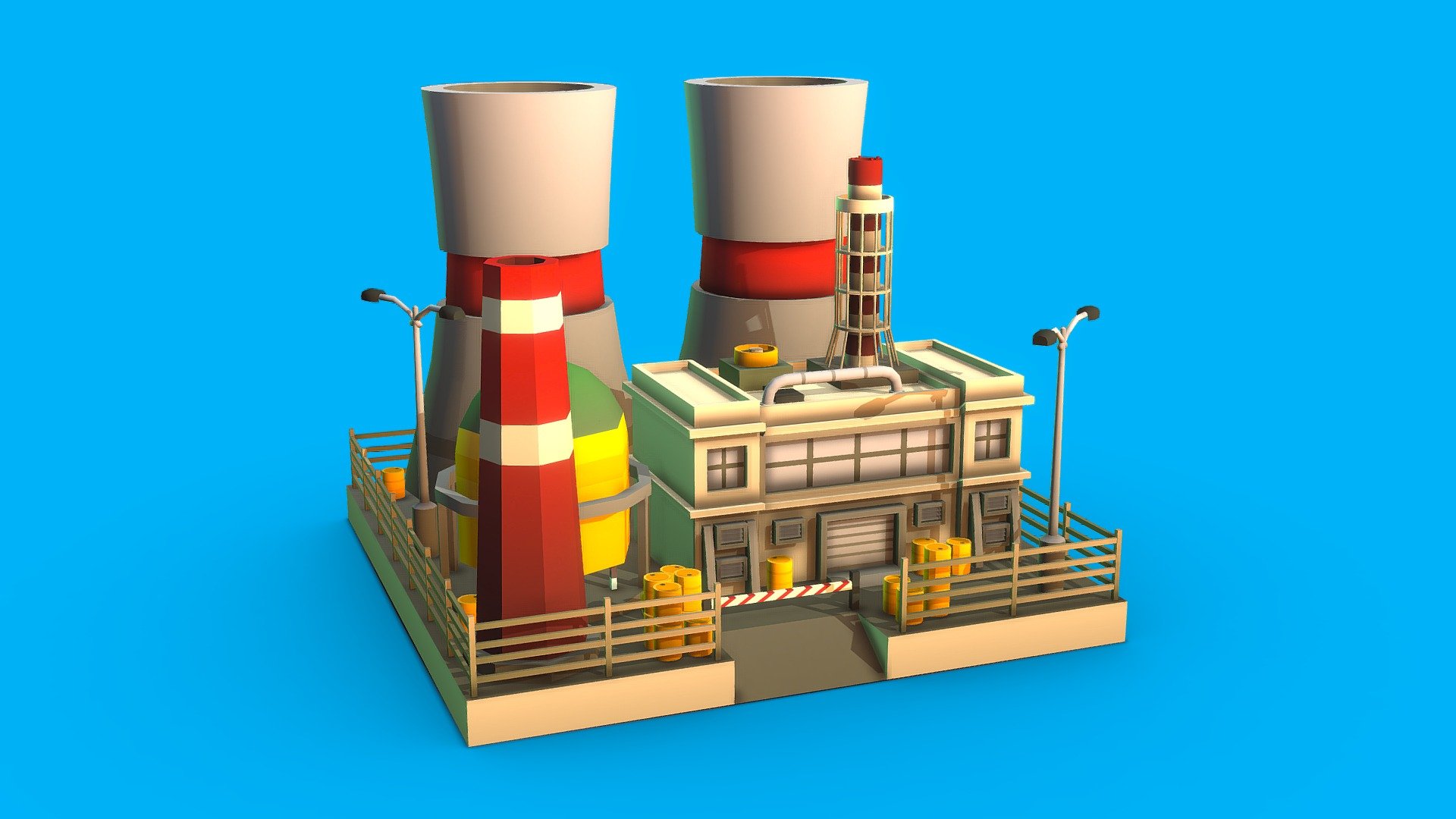 Stylised Miniature Nuclear Plant: Diorama - 3D model by Christian ...