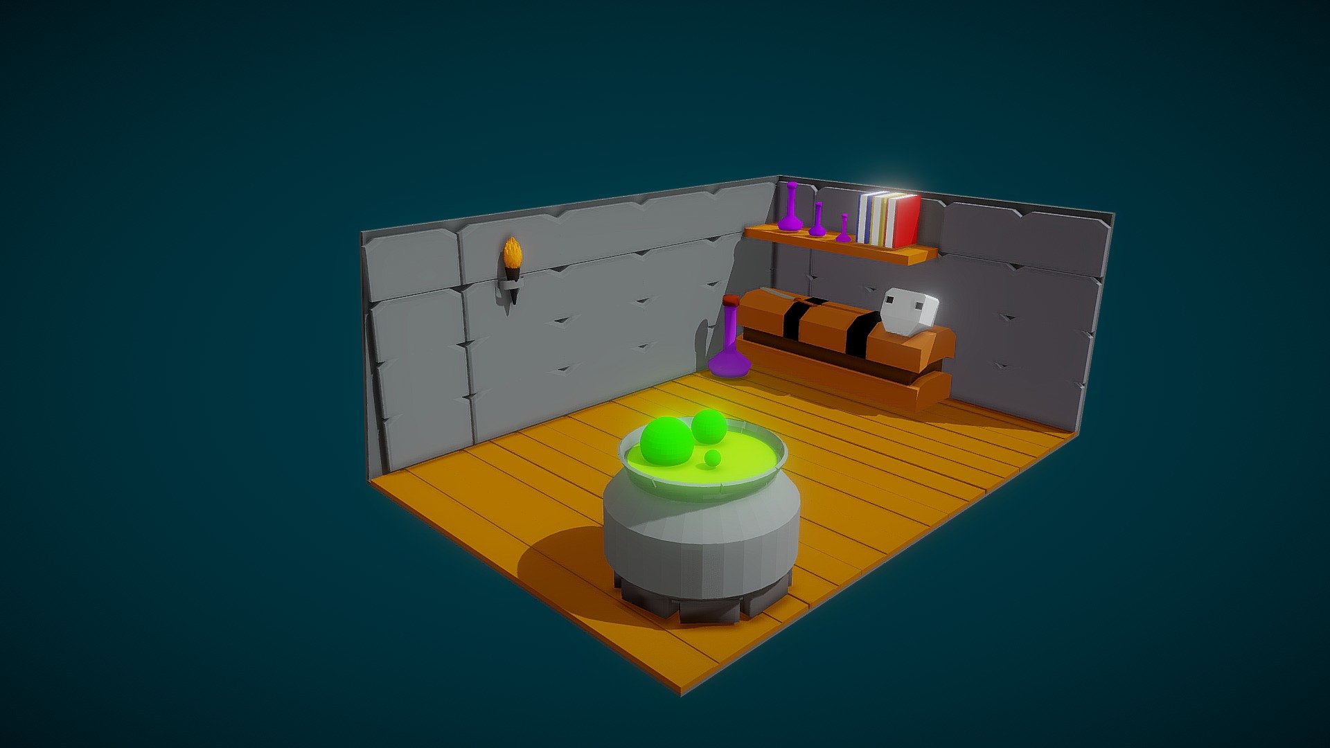 Low Poly witch room - Download Free 3D model by Den (@tdenisenko693 ...