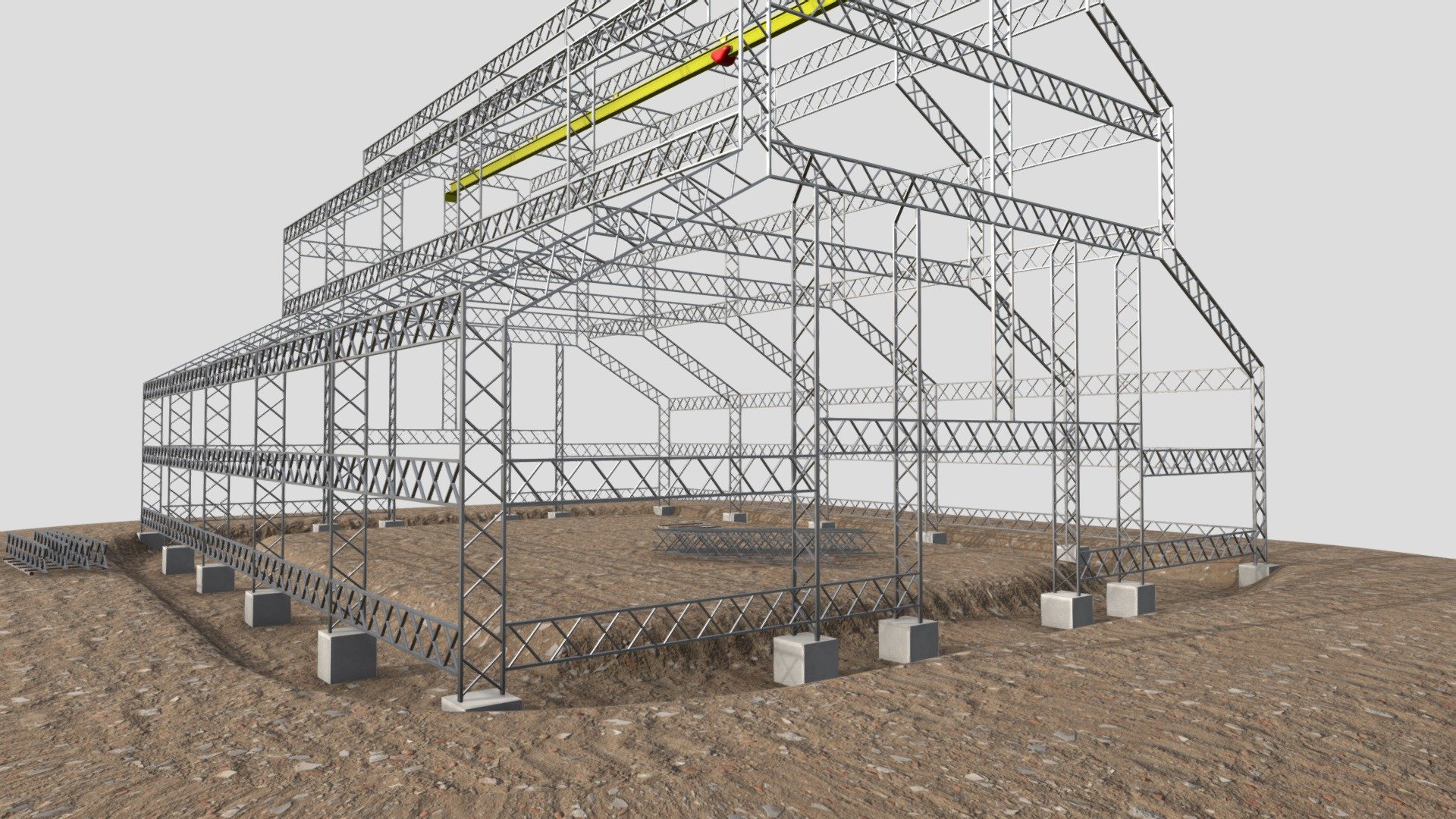 Warehouse Building Construction Site - Download Free 3D model by ...