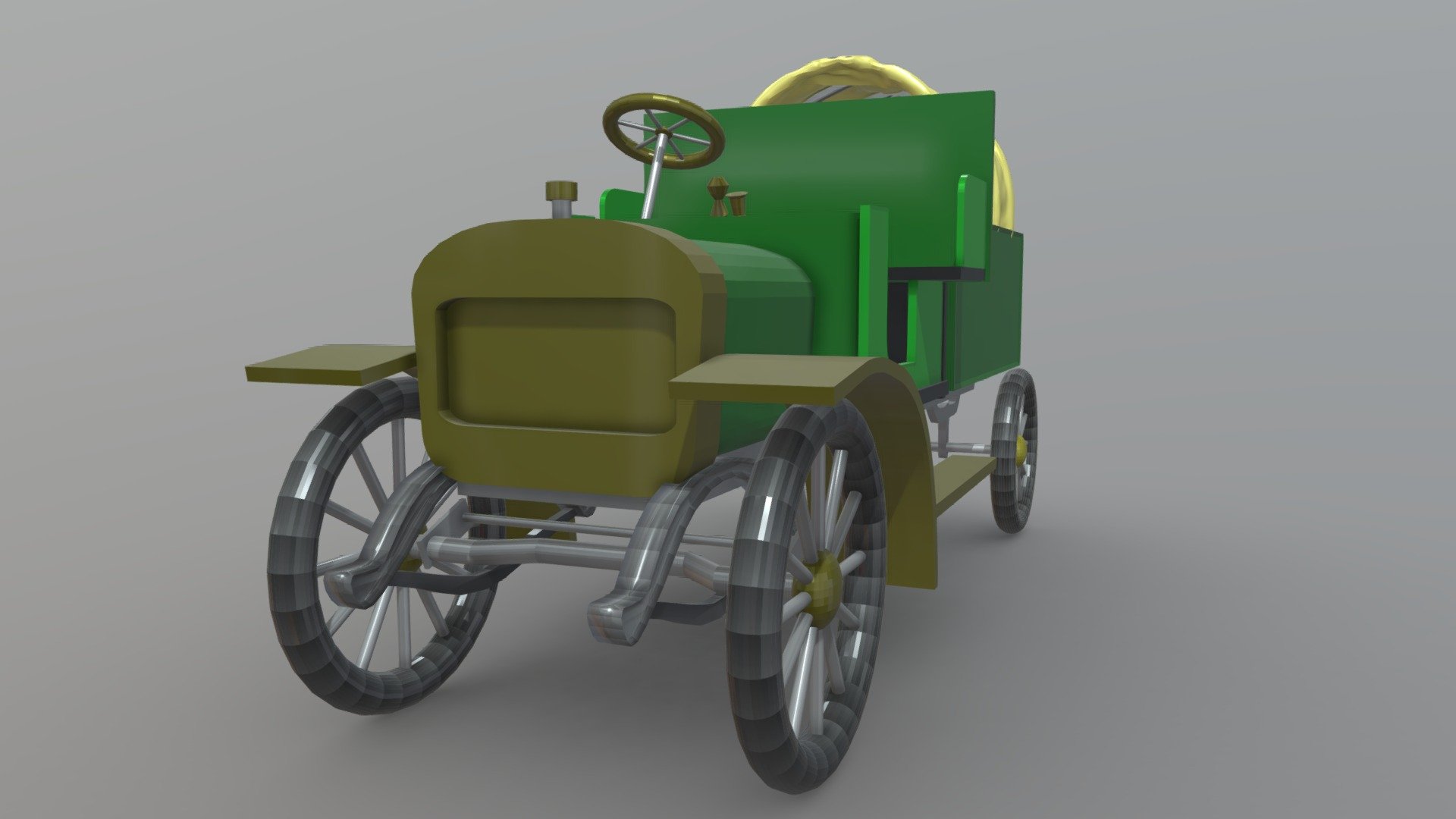 Old Green Car - 3D model by VincentLabrie [87d00b1] - Sketchfab