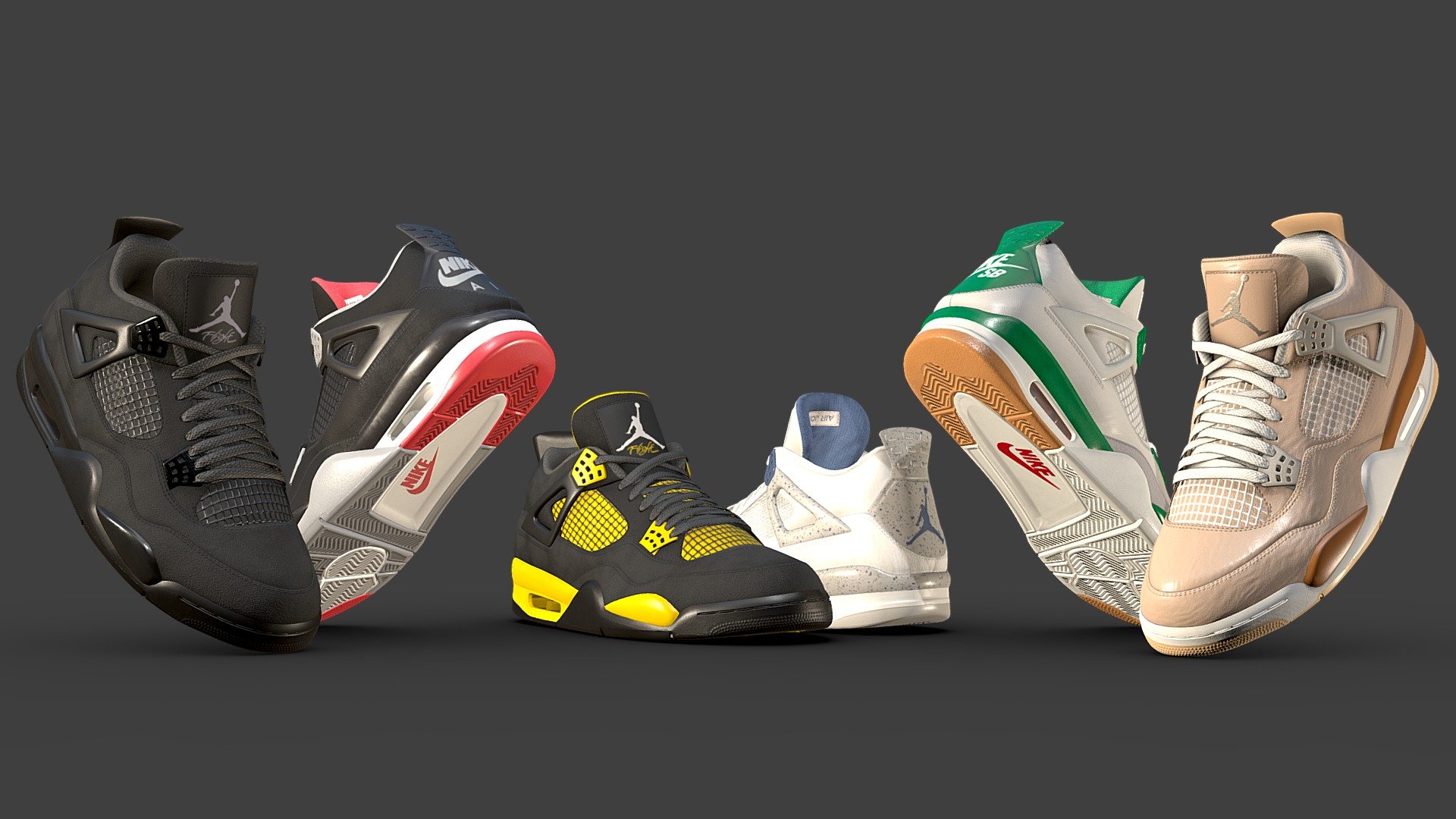 Jordan 4 Variety Pack Two - Buy Royalty Free 3D model by Joe-Wall ...