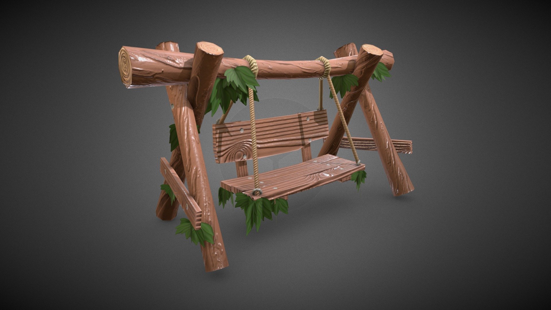 Stylized Wooden Swing [Game Ready Asset] - 3D model by Adrian Wenek ...