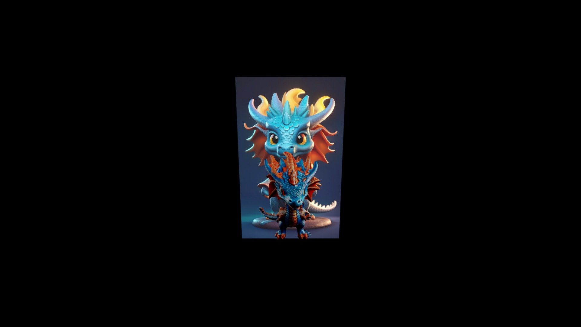 The Blue Dragon The image shows a blue dra - Download Free 3D model by ...