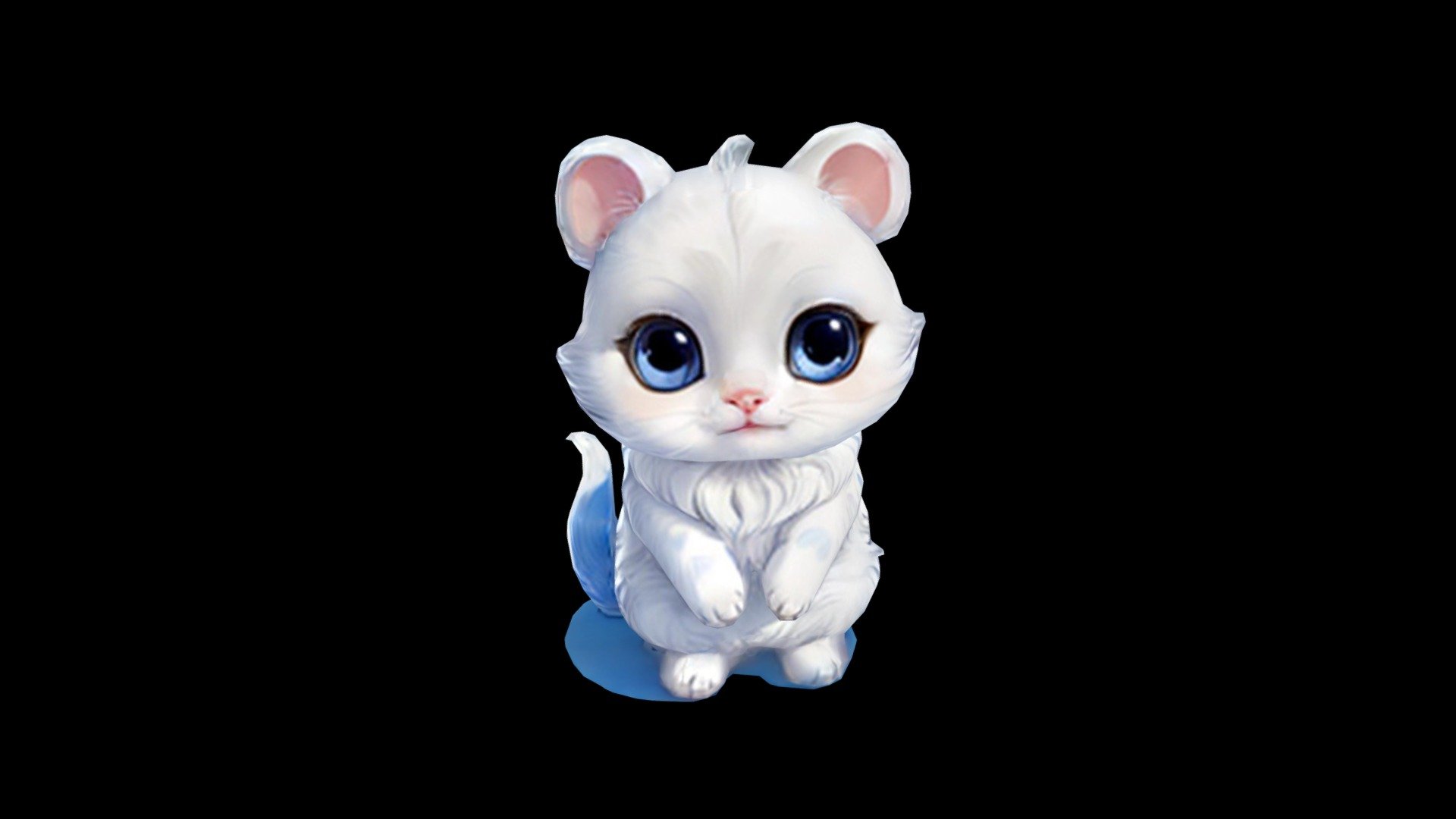 "Feline Playfulness A Whimsical Azure Toy Ear Ca - Download Free 3D ...