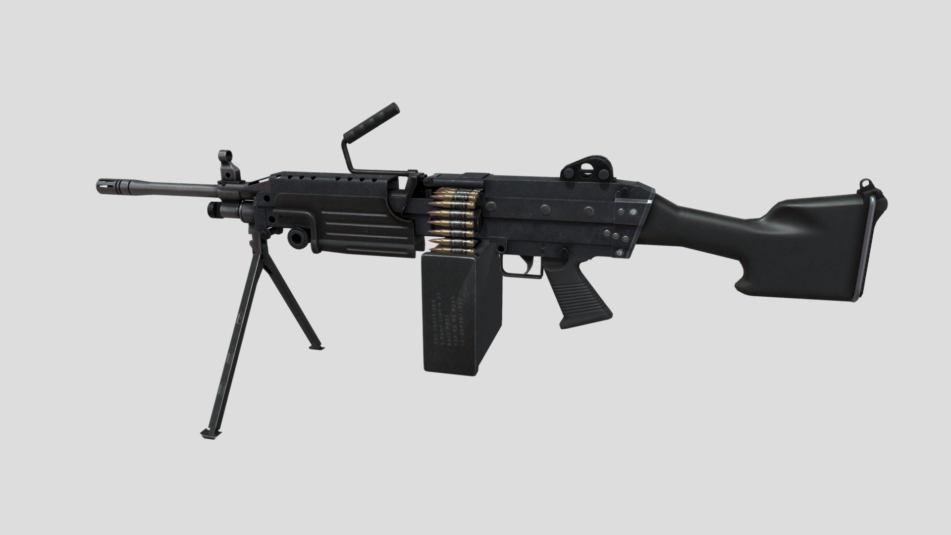 M249 SAW Machine gun - Buy Royalty Free 3D model by Naugad [87f7b41 ...