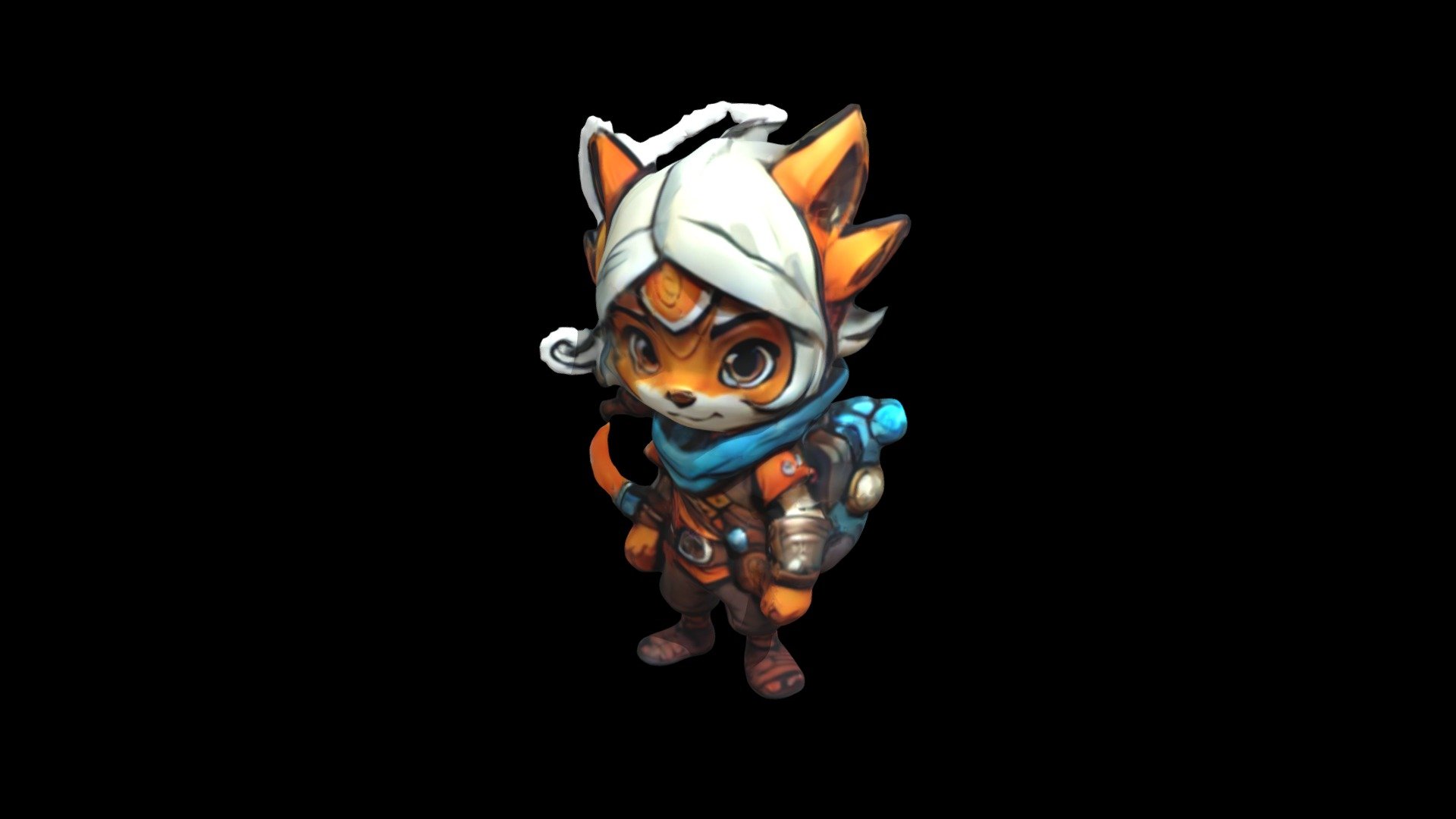 a cartoon drawing of a fox with a backpack - Download Free 3D model by ...