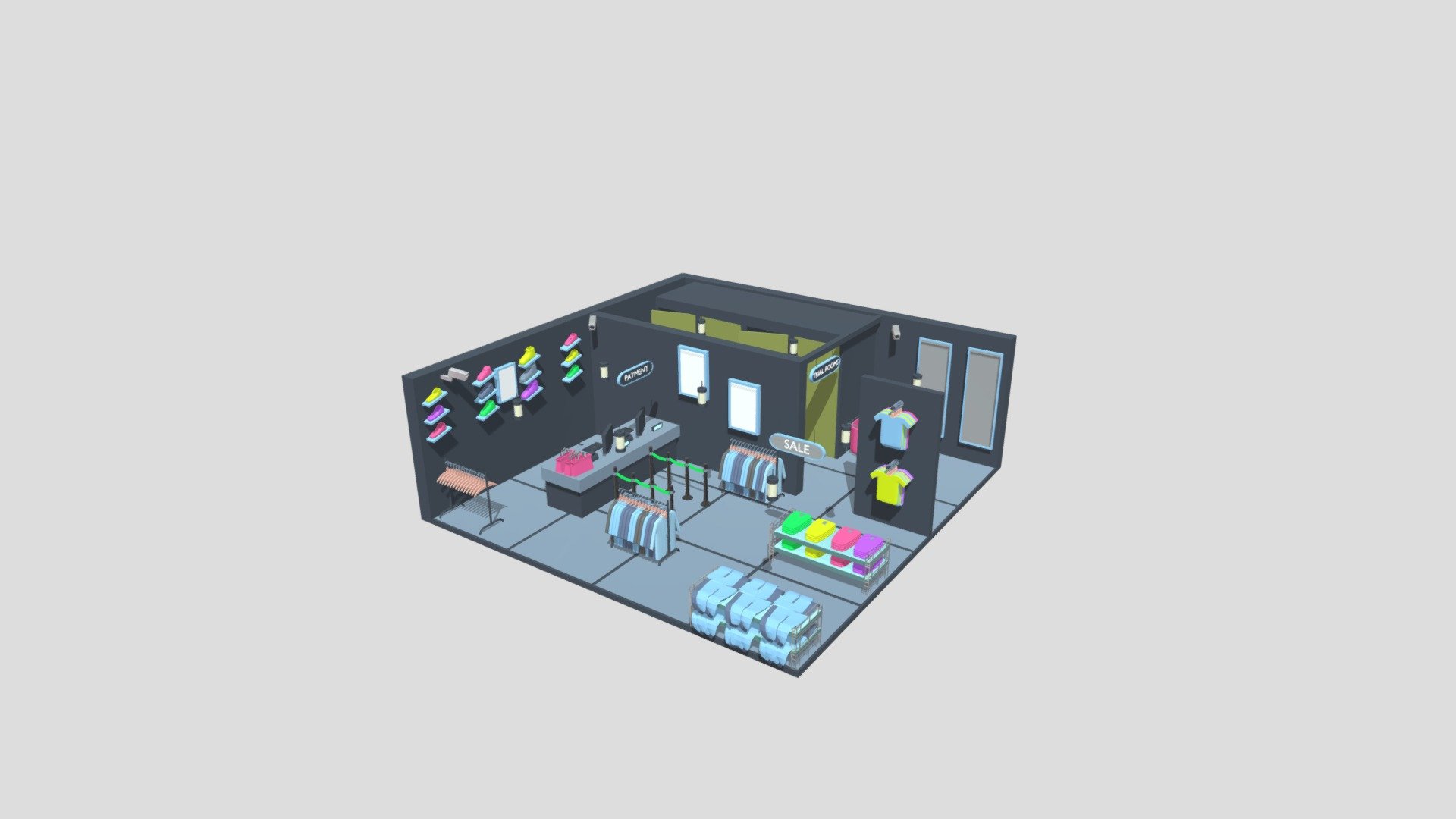 CLOTHES STORE - 3D model by s10studios [8807ab2] - Sketchfab