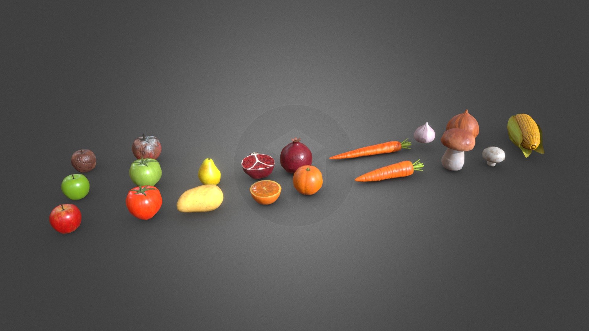 Fruits and Vegetables - Buy Royalty Free 3D model by Sunbox Games ...