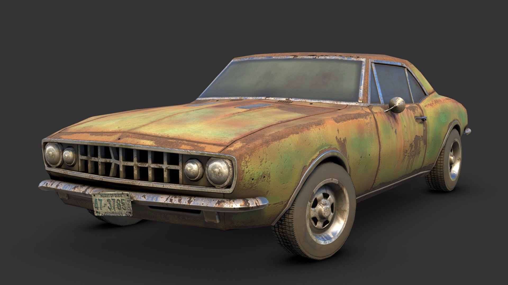 Rusty 1960's Muscle Car - 3D model by Renafox (@kryik1023) [880de66 ...