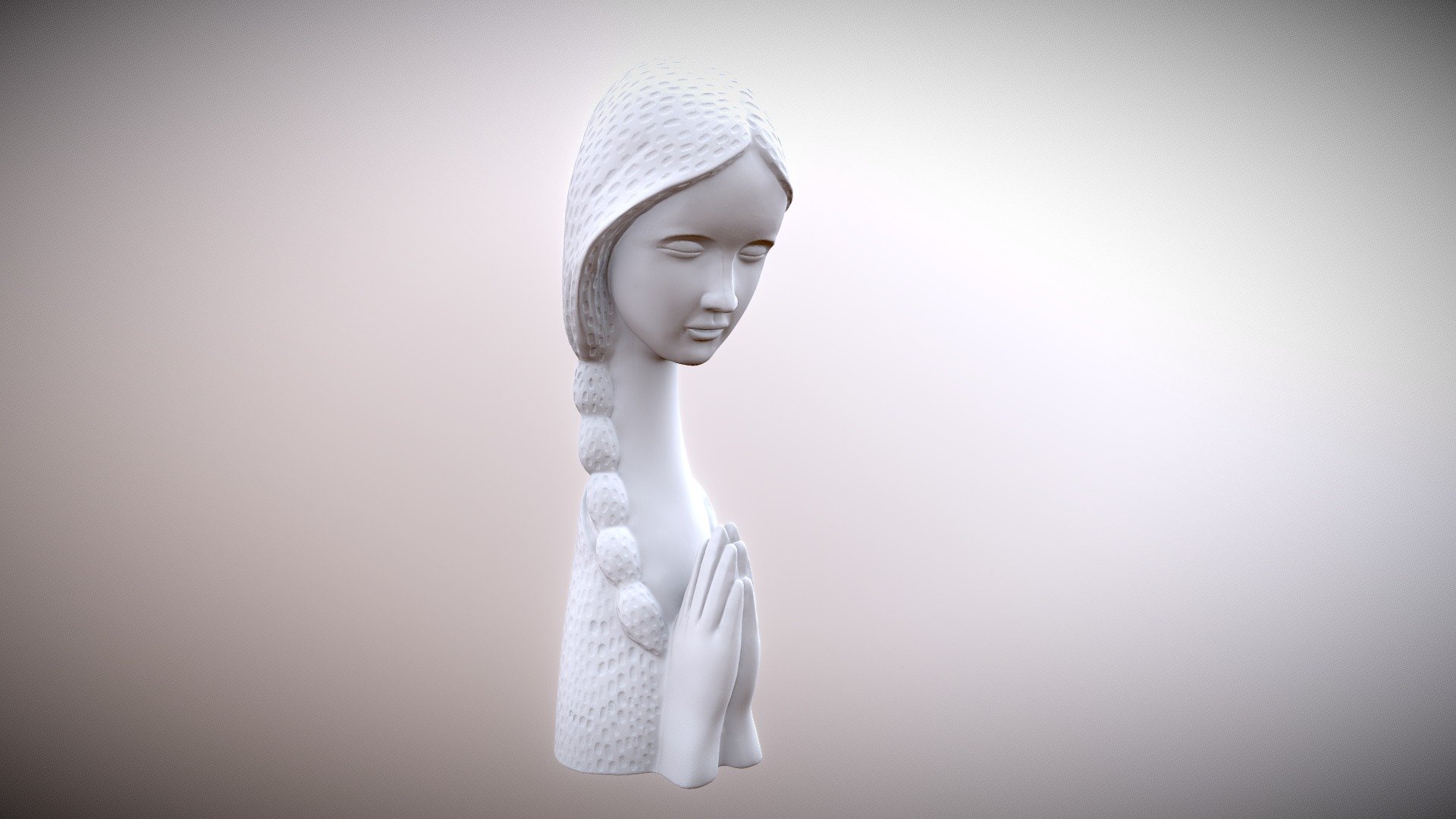 Prayer Statue Figurine Lady Sculpture - 3D model by Manish Gautam ...