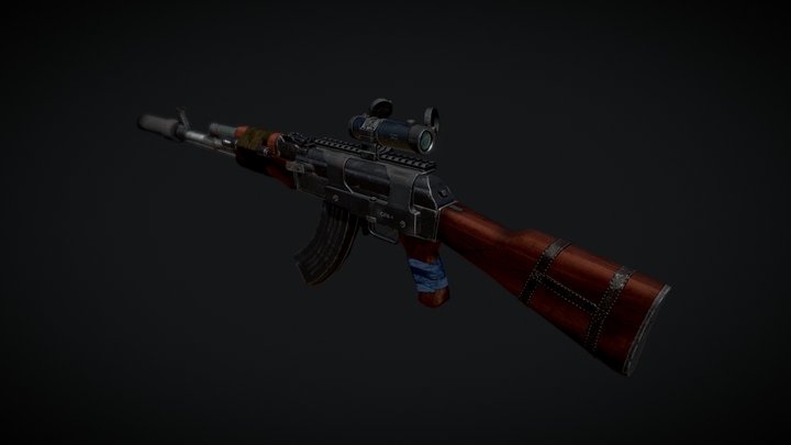 Ak-47-akm-weaponlowpoly-low-poly-blender 3D models - Sketchfab