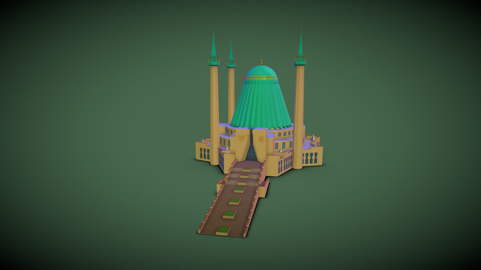 Mashhur Zhusup Mosque, Pavlodar, Kasakhstan. - Download Free 3D model ...
