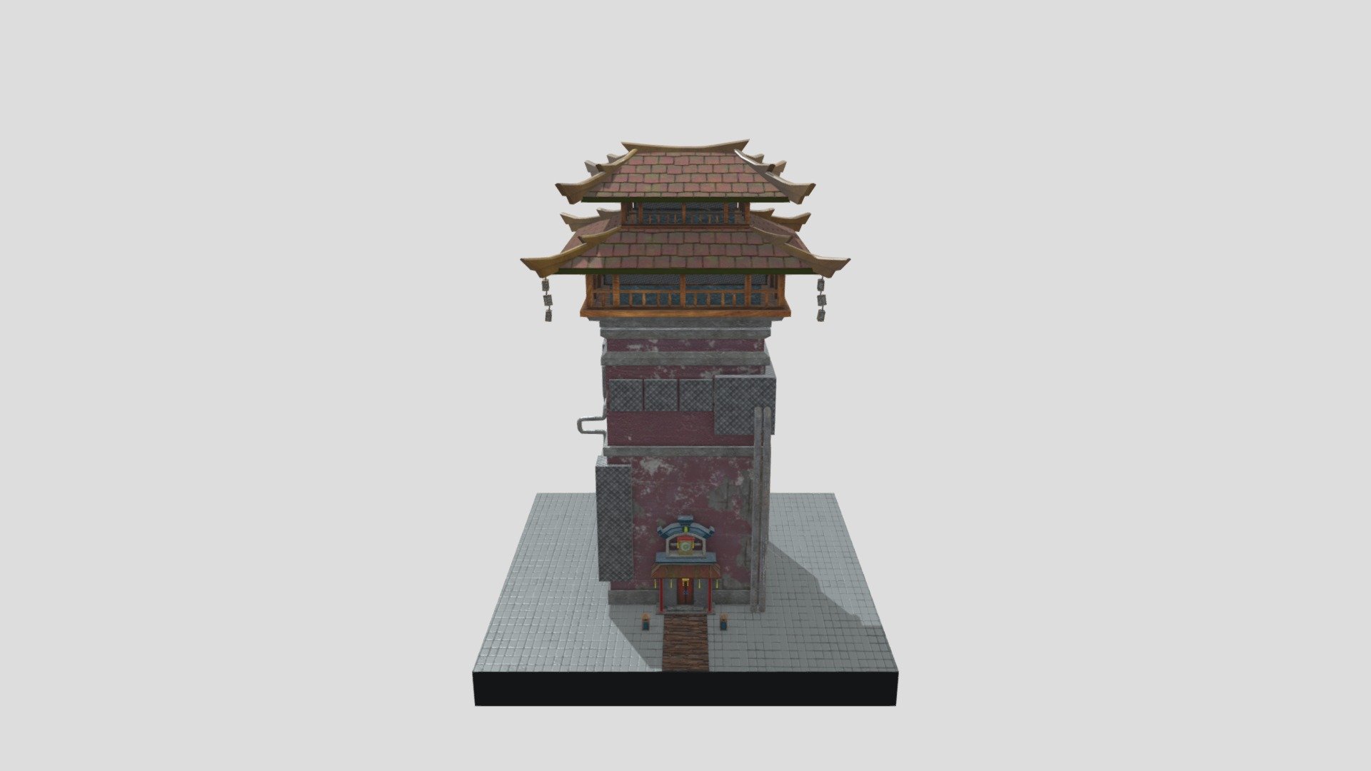 Cyberpunk Japanese Temple - 3D model by ymercilia [881efea] - Sketchfab