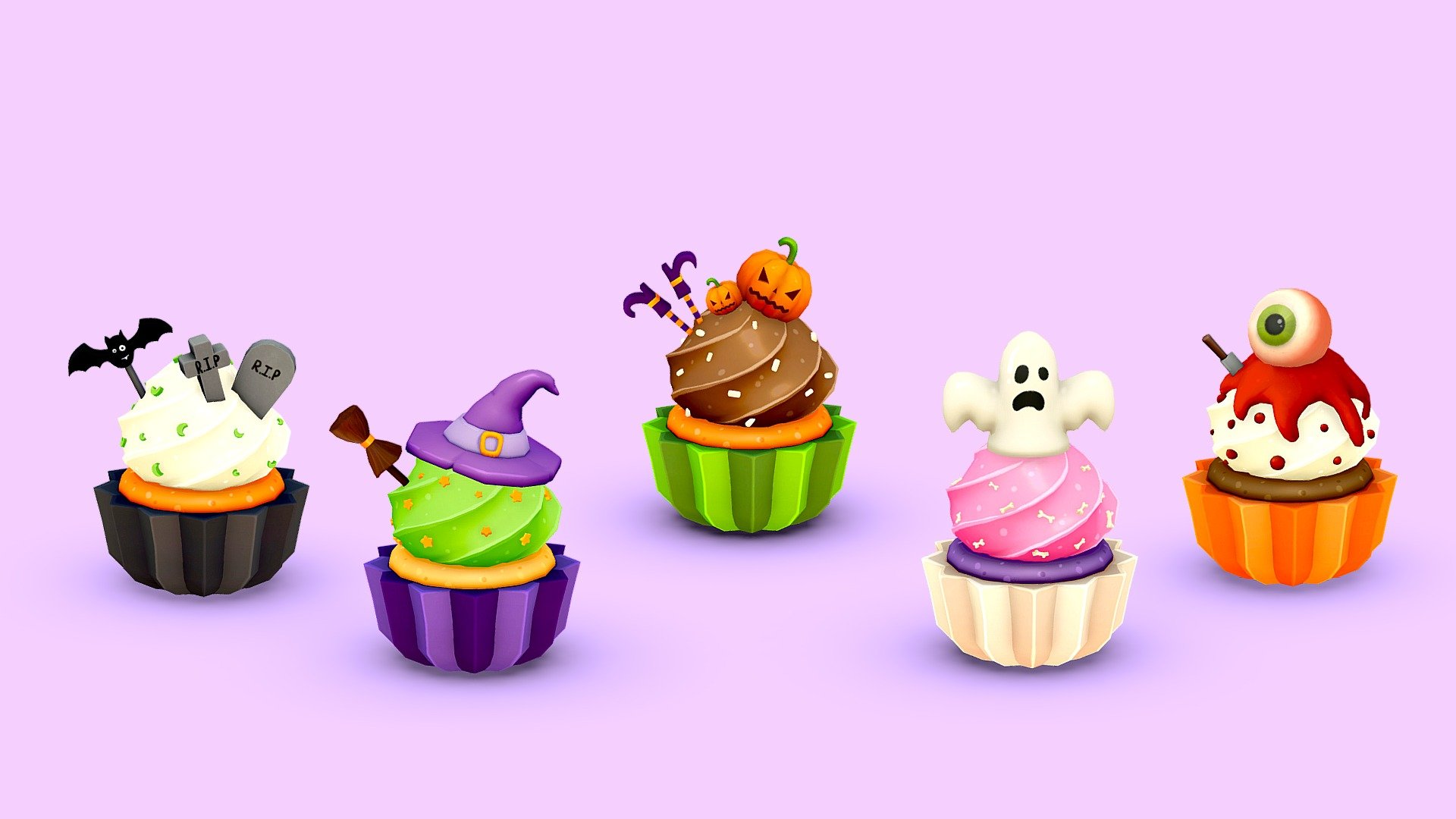 Halloween Cupcakes - 3D model by Aleyna Yurt (@feerahui) [88270a4 ...