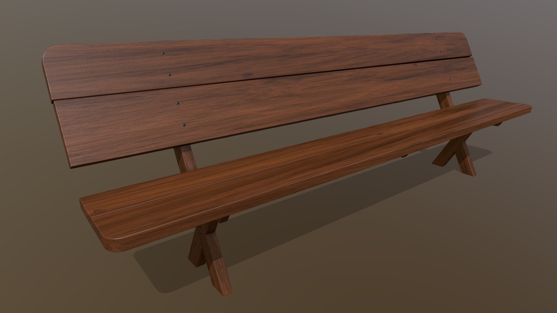Wooden bench - Download Free 3D model by Przemysław Machnik (@p_machnik ...