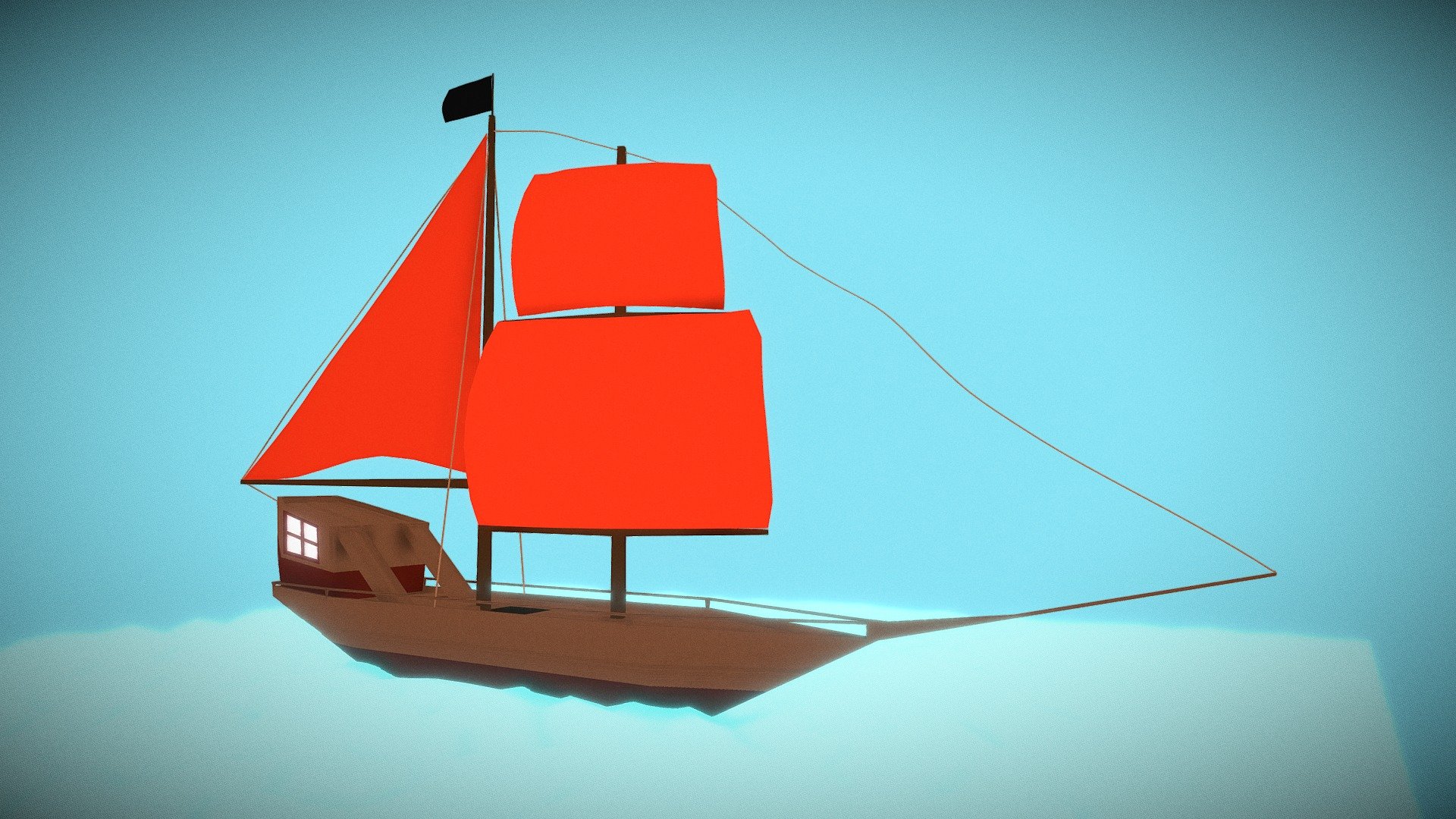 Low poly sailing boat - Download Free 3D model by FristiCG ...