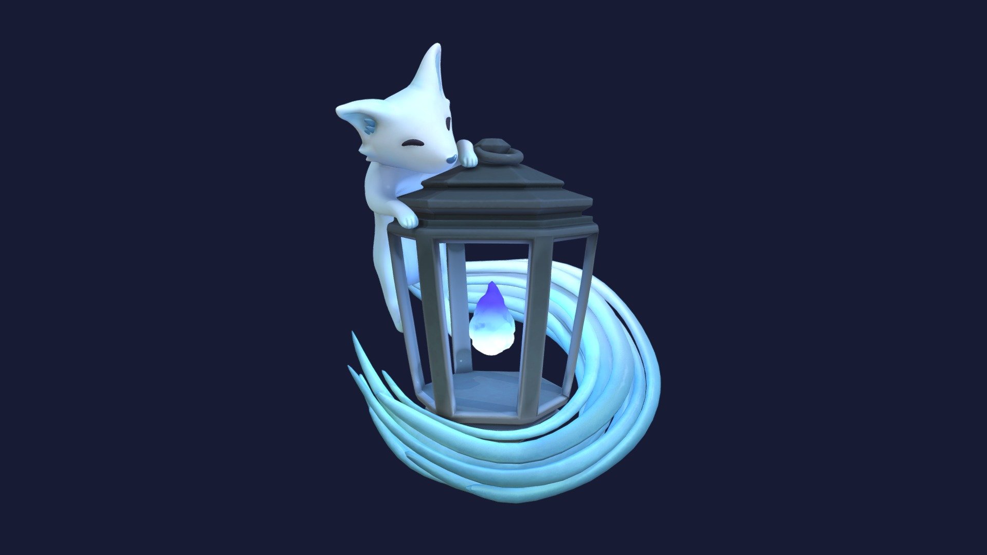 Blue Flame Fox - 3D model by Anke DB (@Ankerwisp) [882880a] - Sketchfab