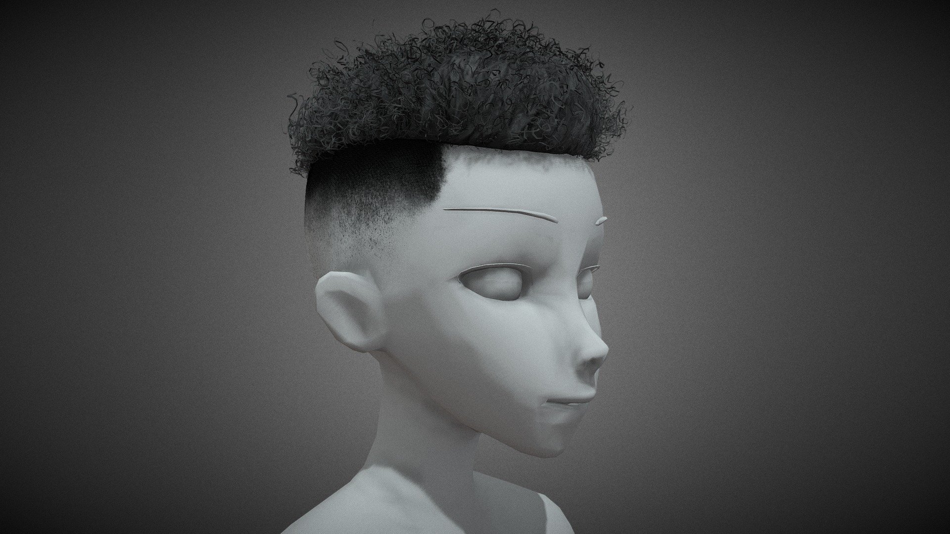 Male Hair Cards Style 12 Curly Hair 2 Buy Royalty Free 3D Model By