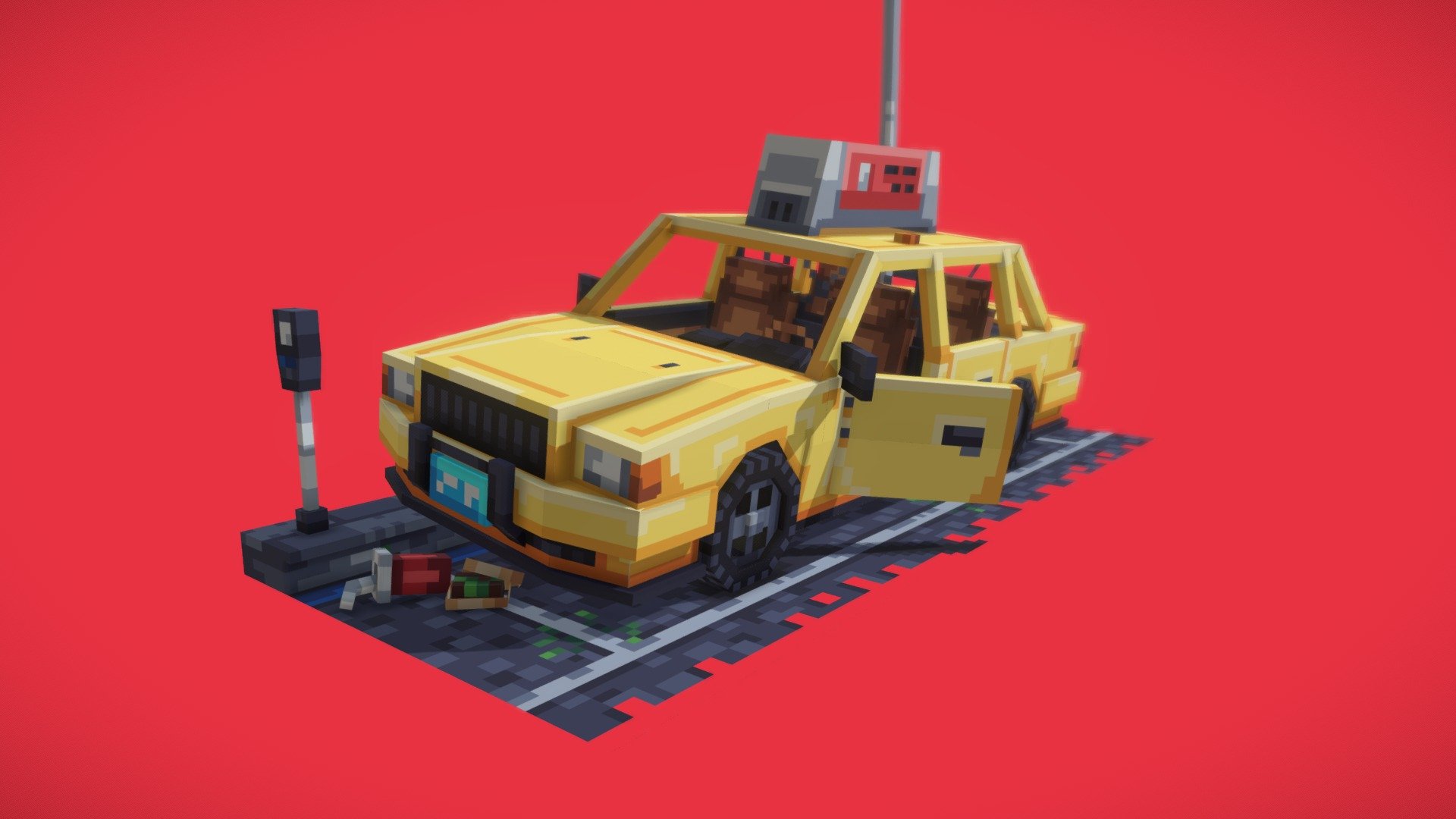 NYC Taxi - 3D model by BOXjordiHEAD [883bde0] - Sketchfab