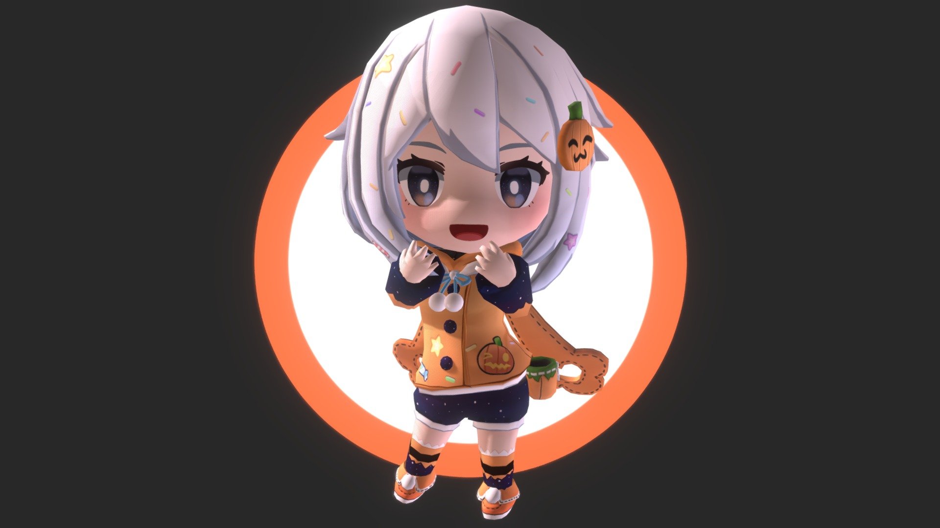 Fanart Halloween Kitty Paimon - 3D model by Jinbao (@jinbao_playground ...