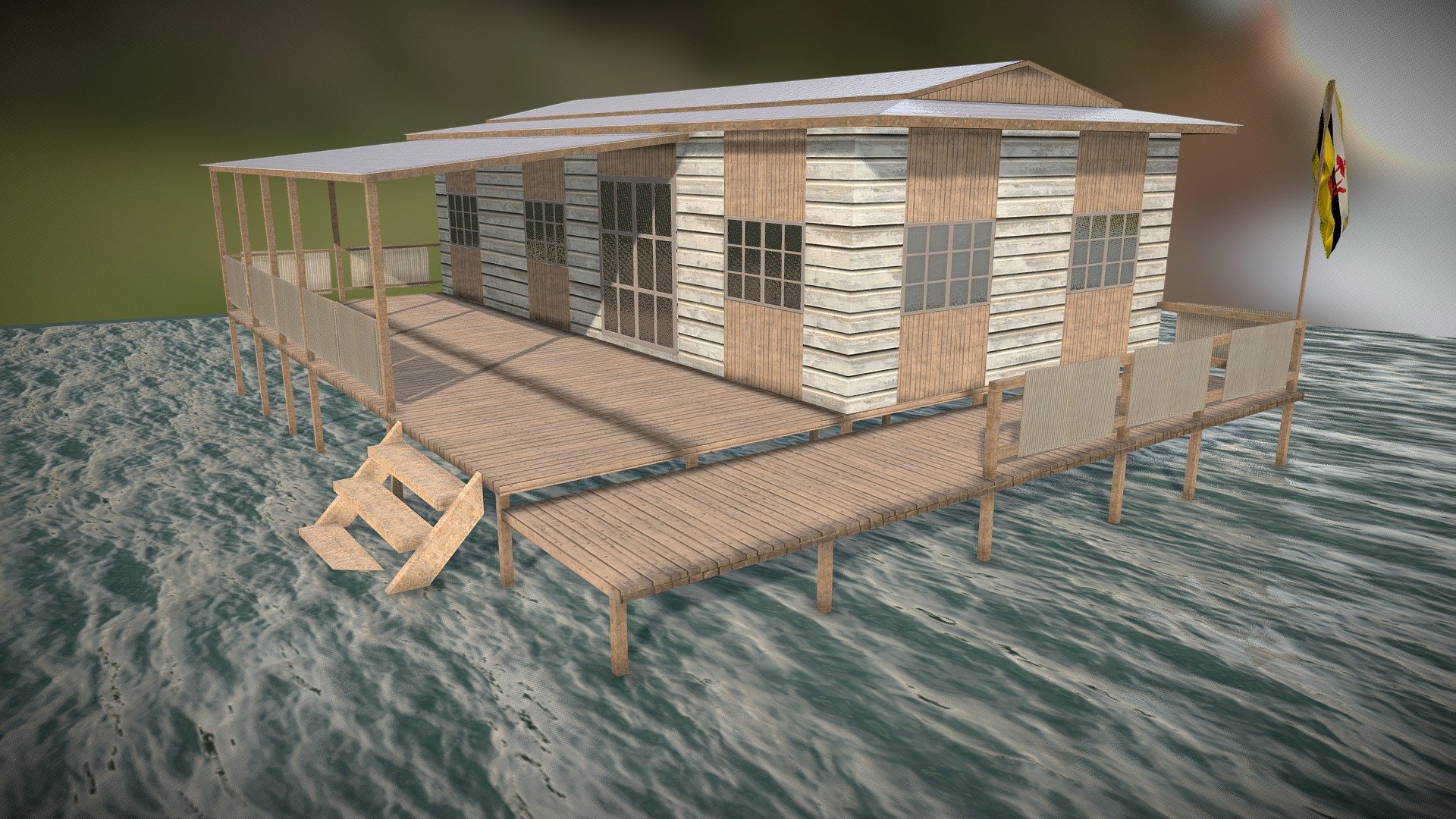Rumah Kampong Ayer - 3D model by Omar Ibrahim (@omaribrahim) [884debb ...