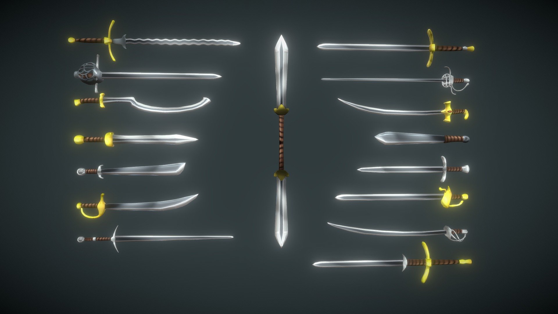Sword weapons armory pack - 3D model by Blue Colossus Studio ...