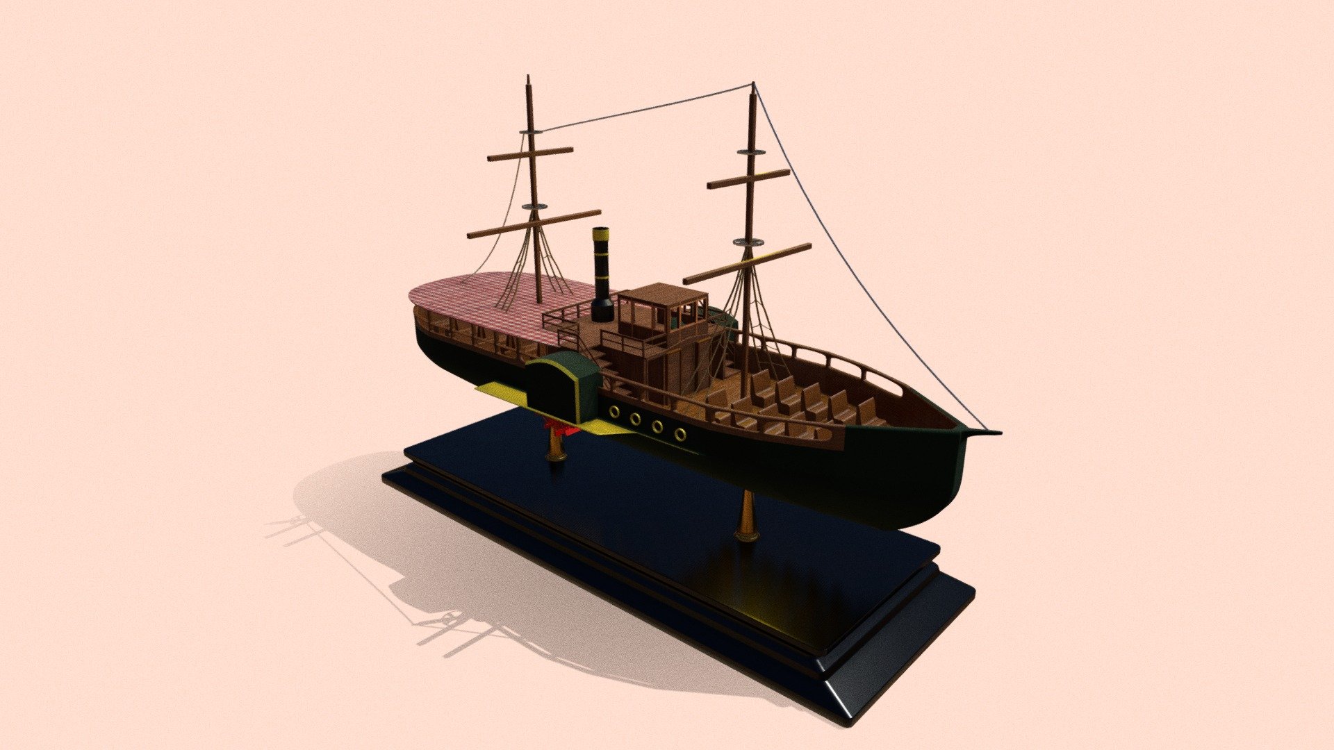 Steam boat - 3D model by SamuelArnold [885282d] - Sketchfab