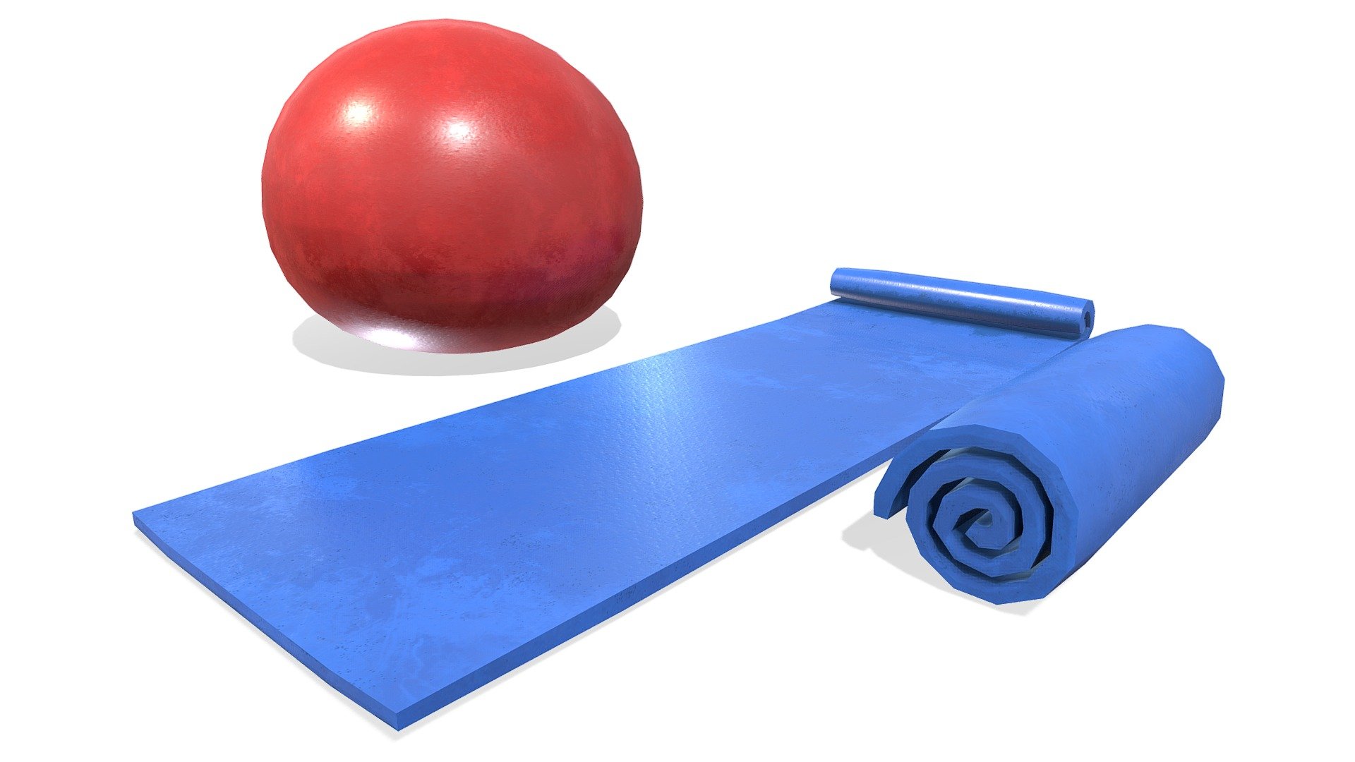 Workout / Yoga Mat & Execise Ball - Buy Royalty Free 3D model by Studio ...