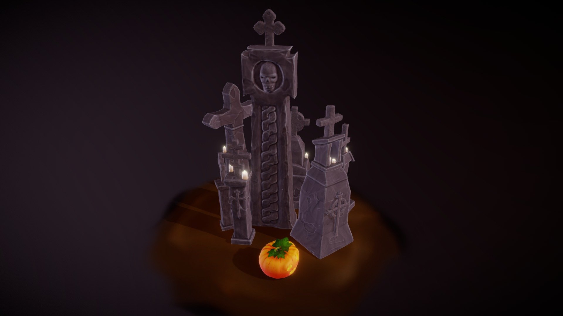 Halloween Cemetery Religious Symbols - 3D model by lyrebirdstudio ...